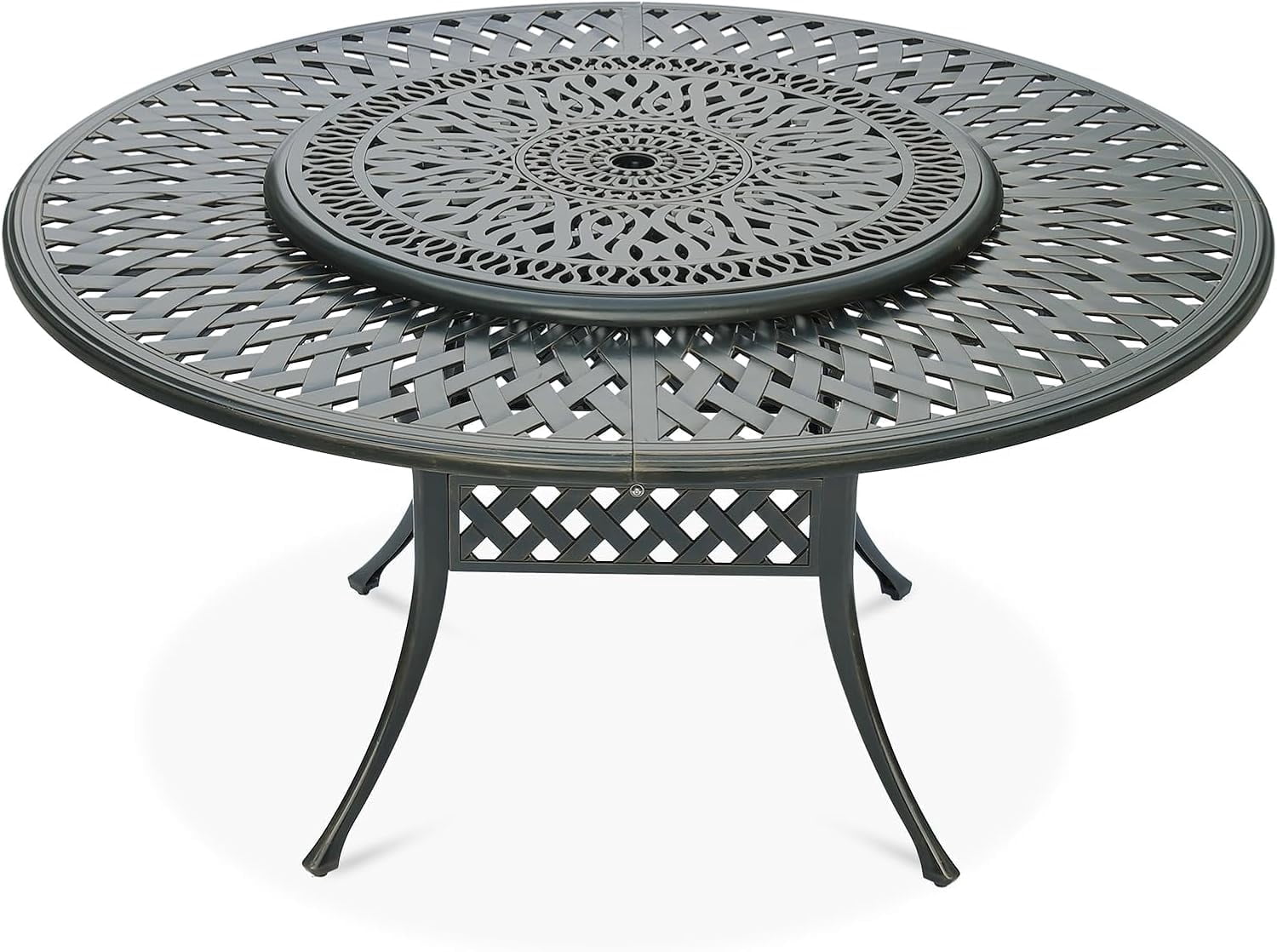 VIVIJASON Outdoor 61" Patio Dining Table for 6-8 Person, Large Patio ...