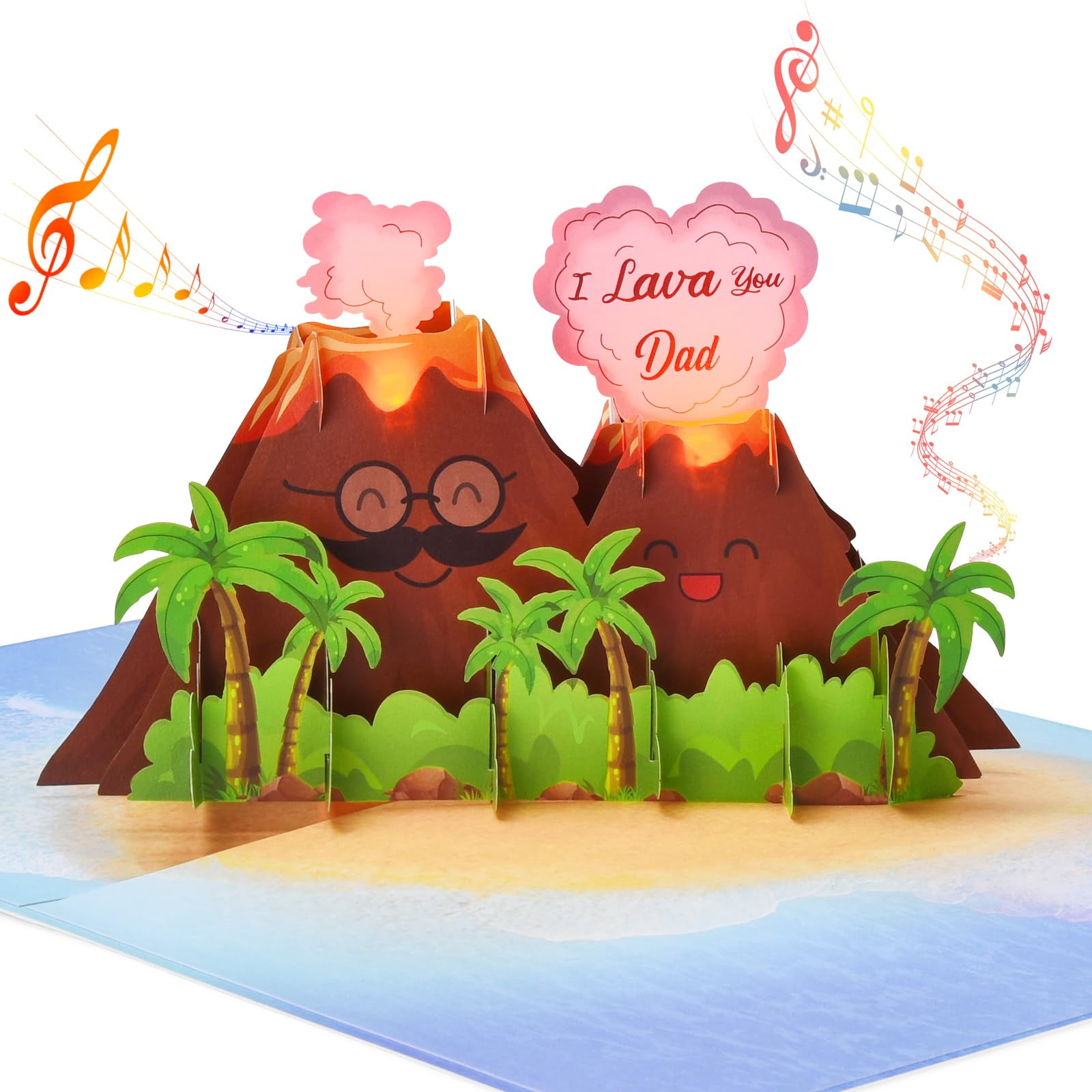 VIVIKEN I LAVA YOU DAD Fathers Day Card for Dad, LIGHTS & MUSIC 3D Pop ...