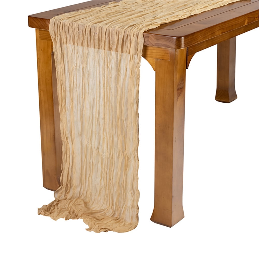 VIVISPECIAL 1/3 Pack Chiffon Table Runners 90*300 cm Cream Tulle Table ...