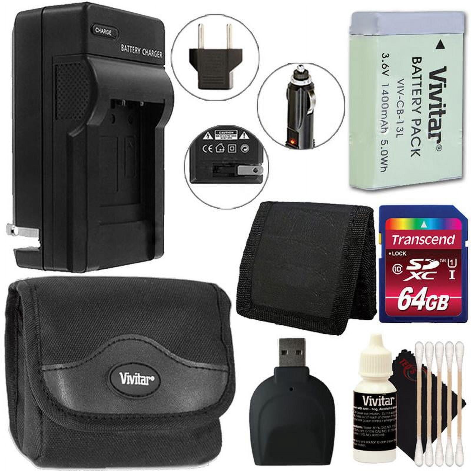 VIVITAR VIV-QCB-217 Battery Charger + VIVITAR NB-13L Replacement ...
