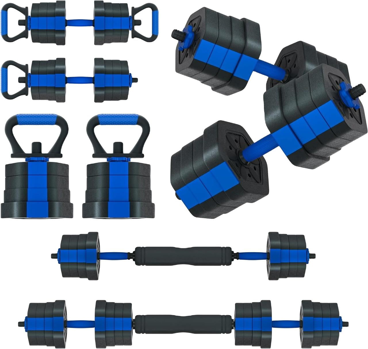 VIVITORY Adjustable Dumbbell Set, Non-Rolling Hexagon Cement Weights ...