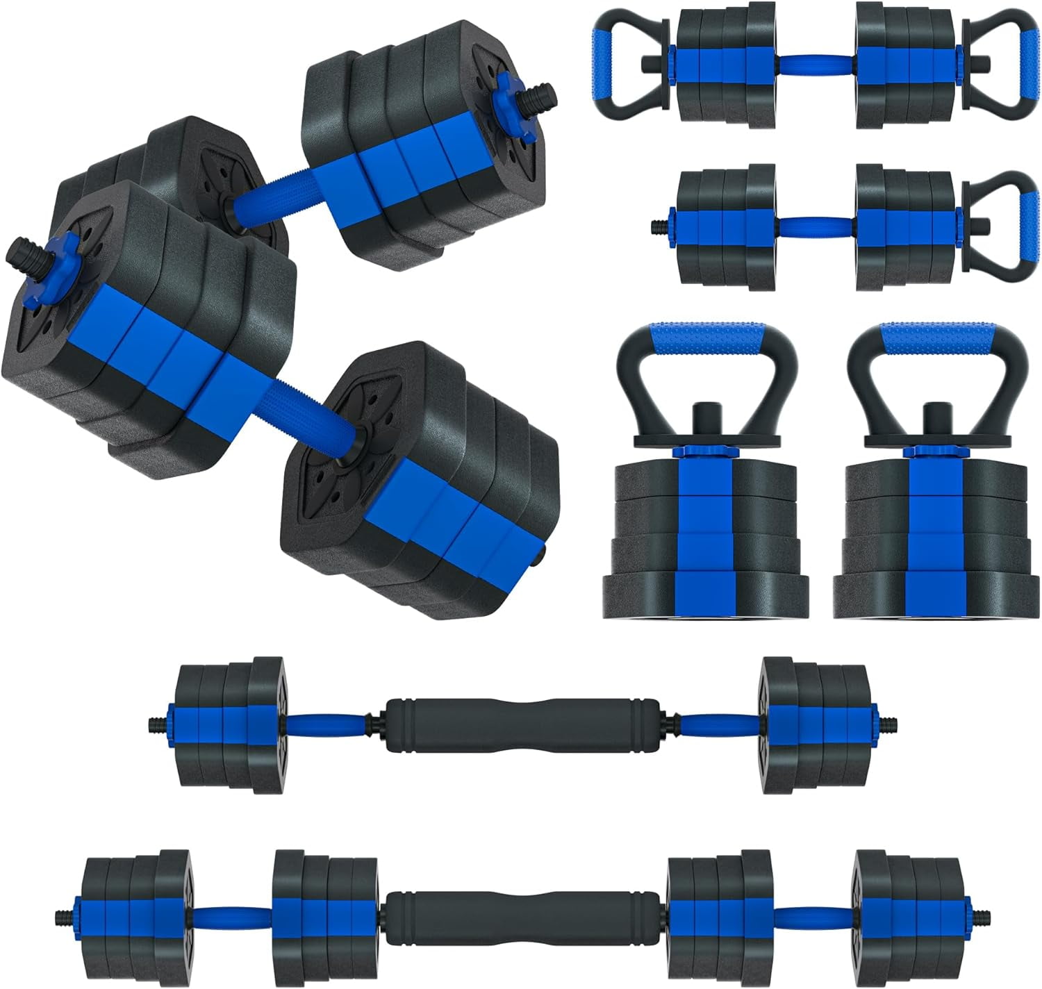VIVITORY Dumbbell Sets Adjustable Weights, Free Weights with Connector, Non-Rolling Adjustable ...