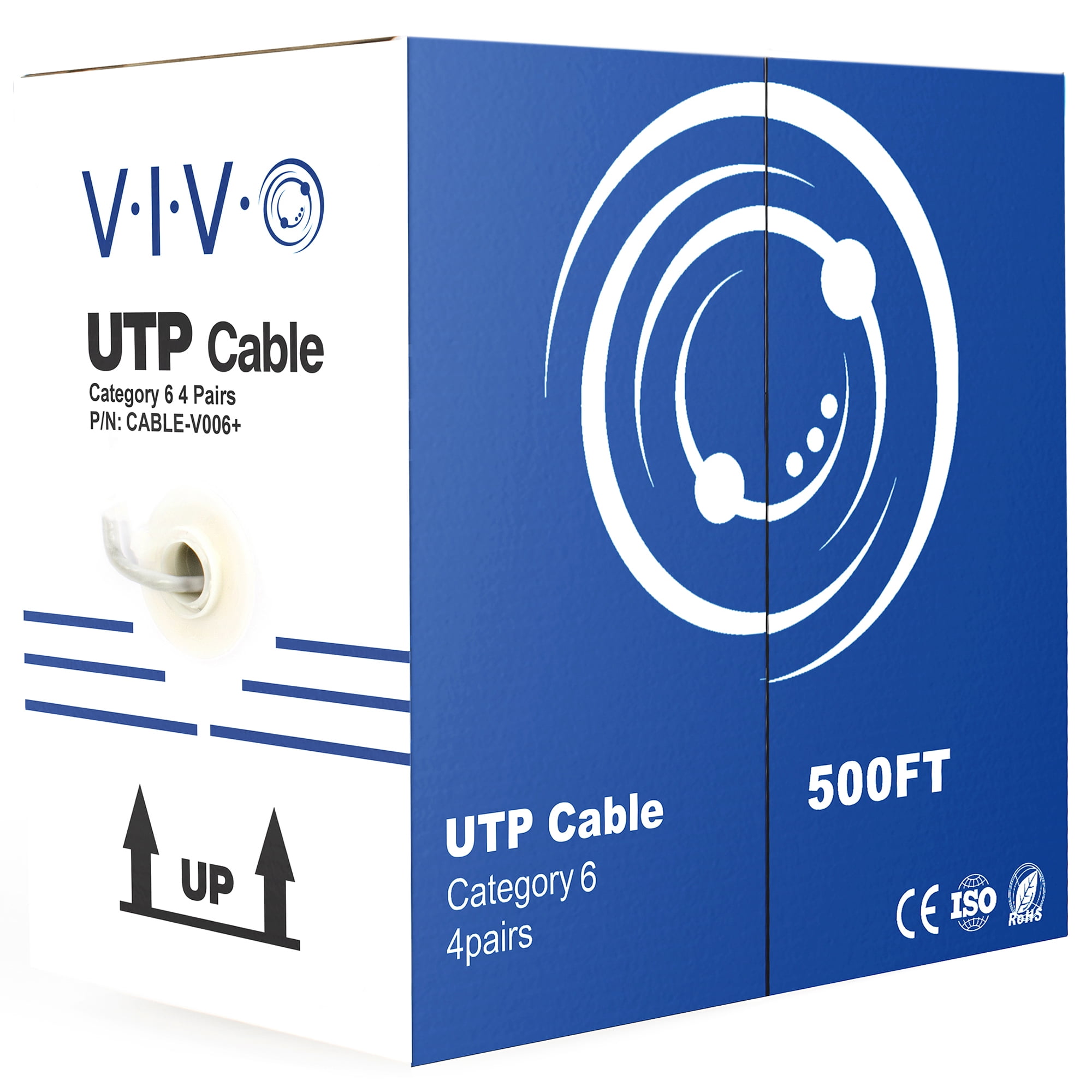 VIVO 500ft bulk Cat6 Ethernet Cable / Wire UTP Pull Box 500 ft Cat-6 ...
