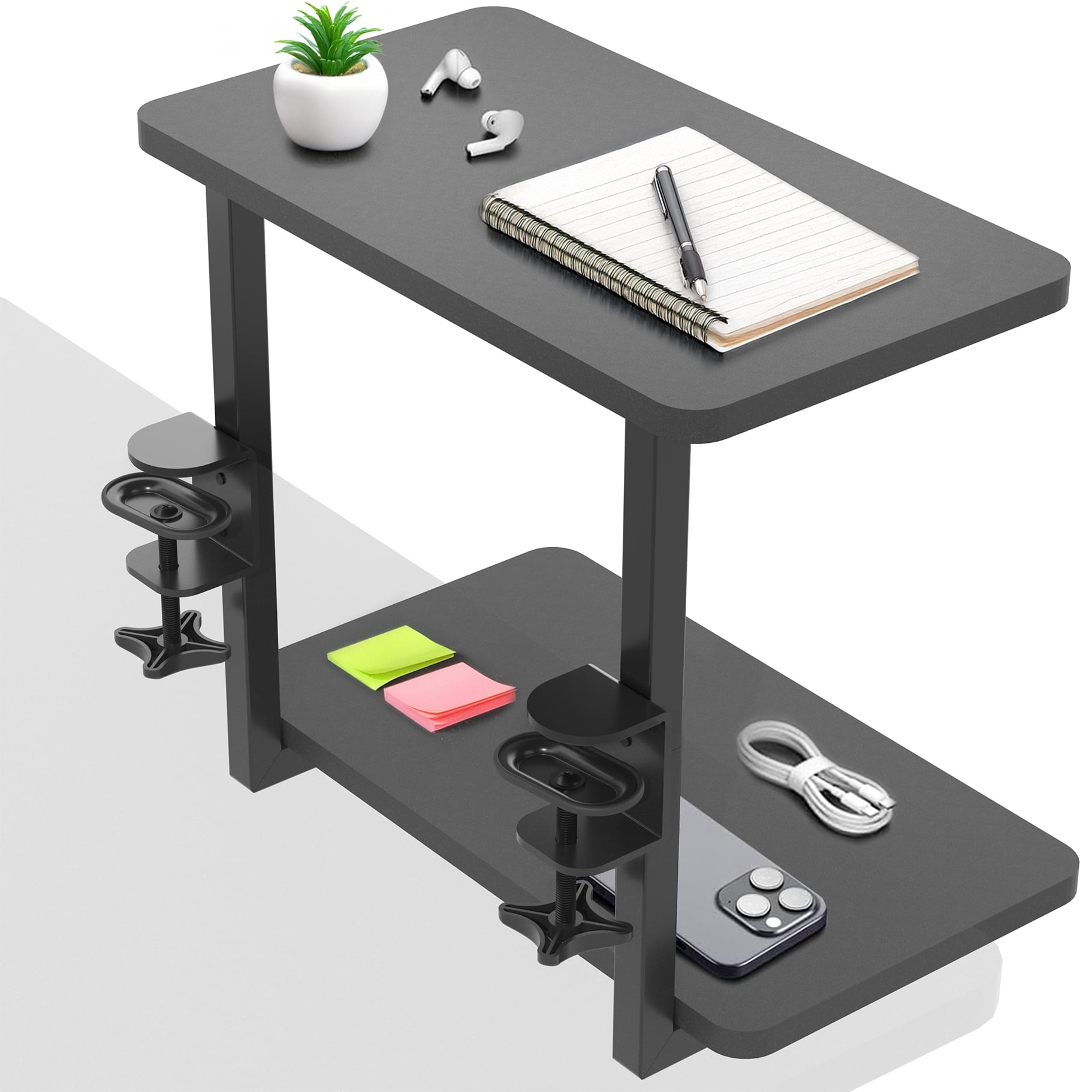 VIVO Black 16" Clamp-on Flexible Shelving Unit Organizer for Desk ...