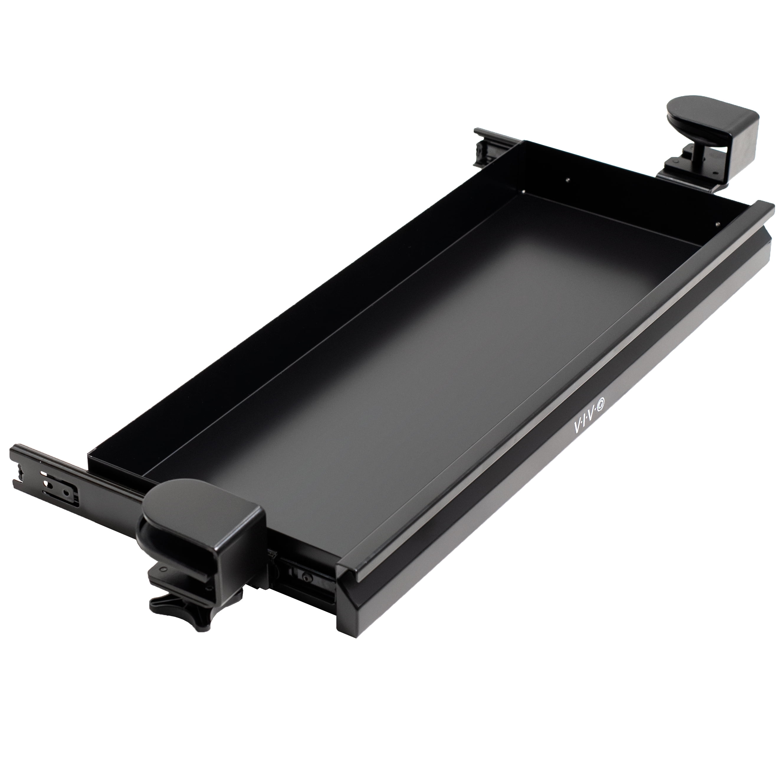 VIVO Black 22" Shallow Clamp-on Pull Out Storage Drawer Desk Organizer ...