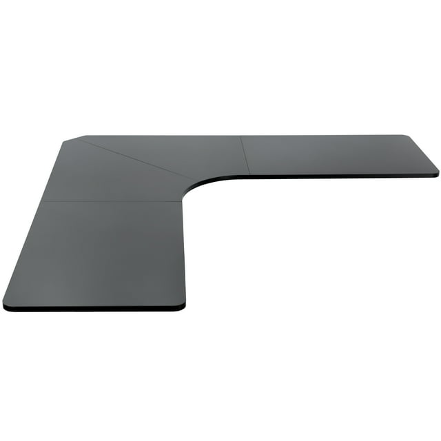 VIVO Black 83 x 83 inch Curved Corner Table Top for Sit to Stand Desk ...
