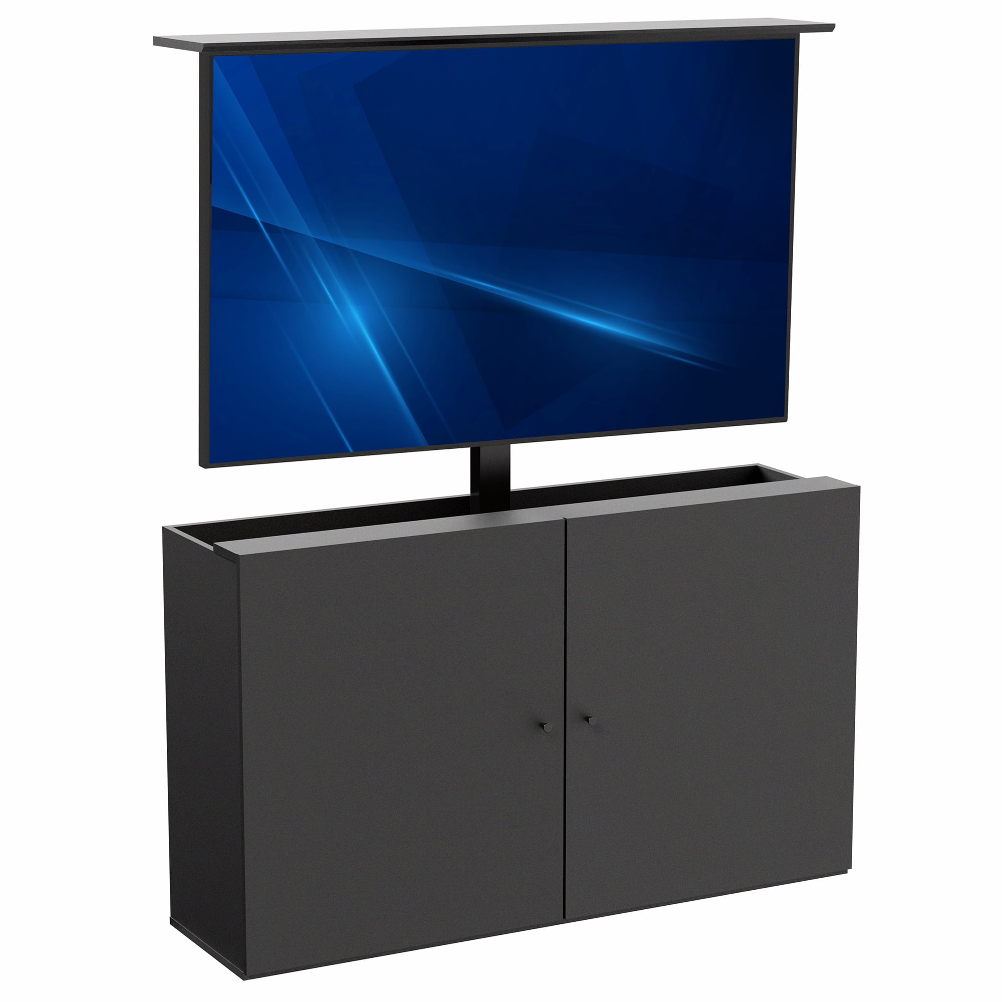 VIVO Black Cabinet with Motorized TV Stand, Fits 32" to 55" Screens ...