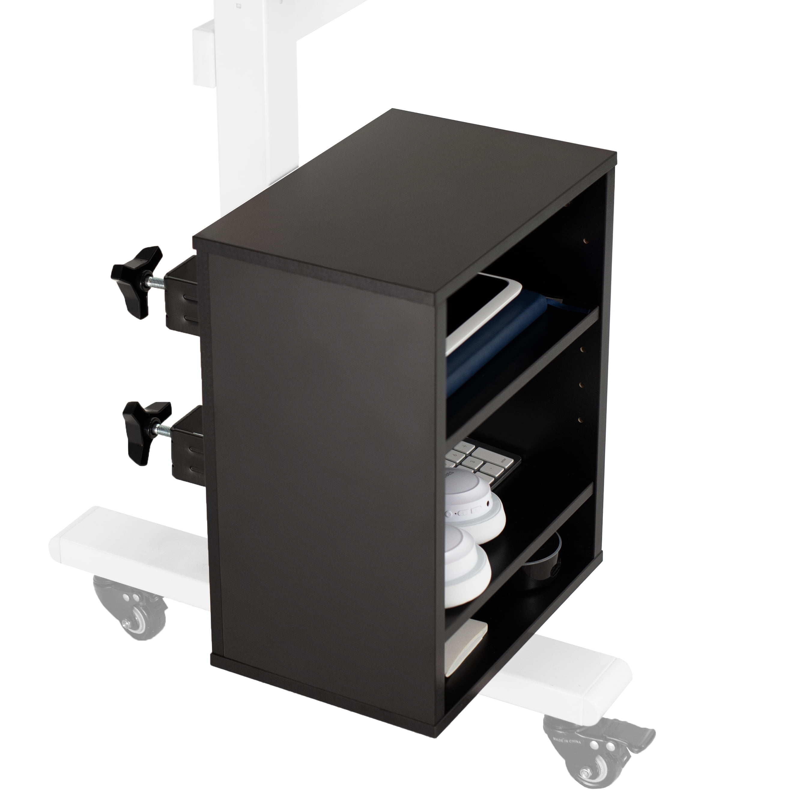 Free Shipping! VIVO Black Clamp-on Desk Leg Shelving Unit, Multi-Level ...