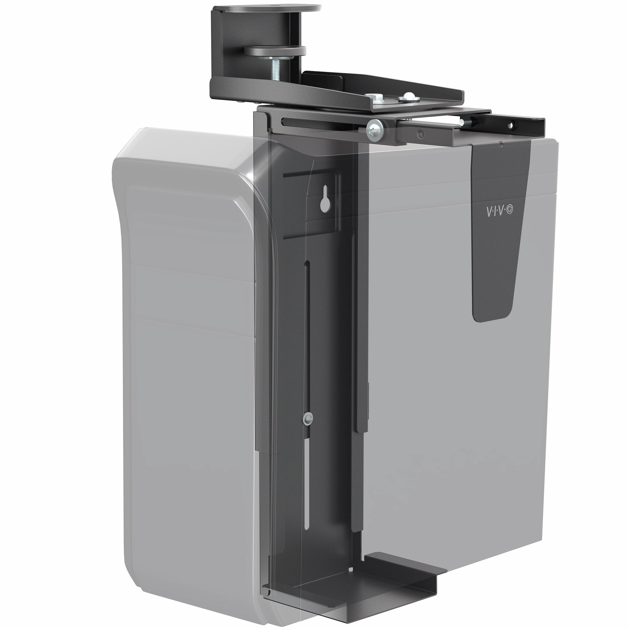 VIVO Black Clamp-on PC Mount, Computer Case Holder with 135 Swivel ...