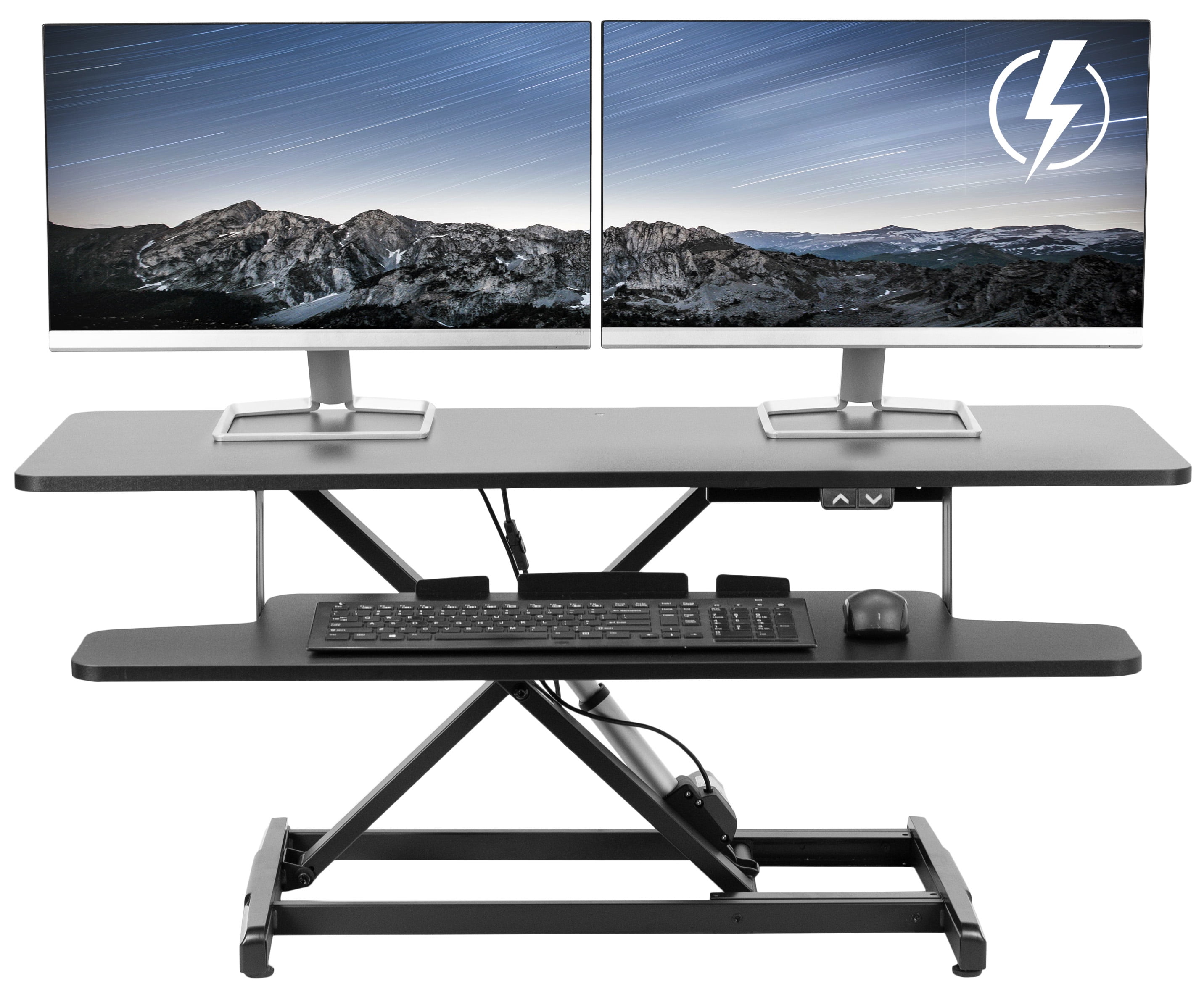 "VIVO Height Adjustable 42"" Electric Standing Desk Monitor Riser, Dual ...