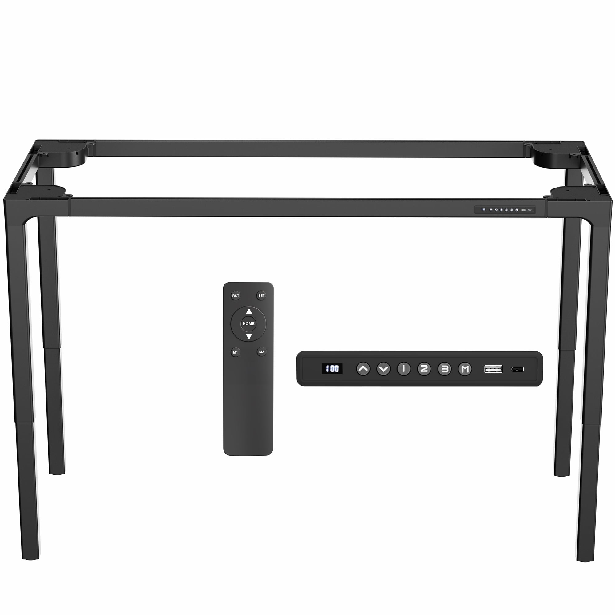 VIVO Black Electric Quad-Motor Height Adjustable 4-Leg Standing Desk ...