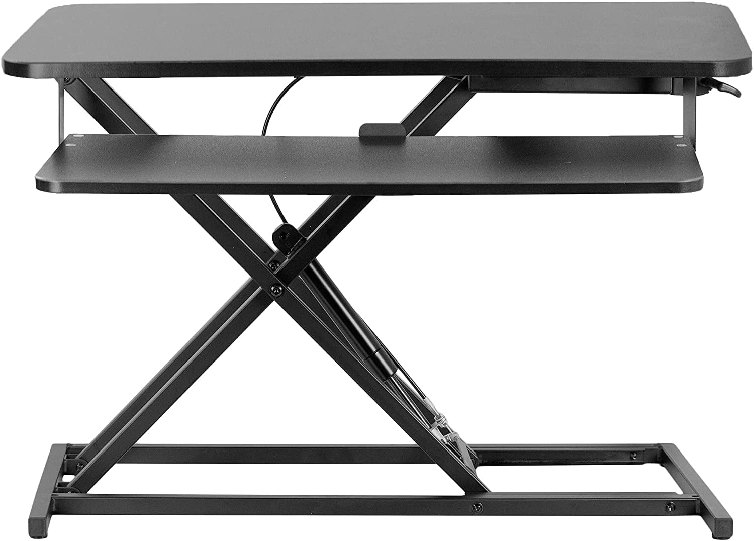 VIVO Black Height Adjustable 32" Standing Desk Monitor Riser, Sit Stand ...