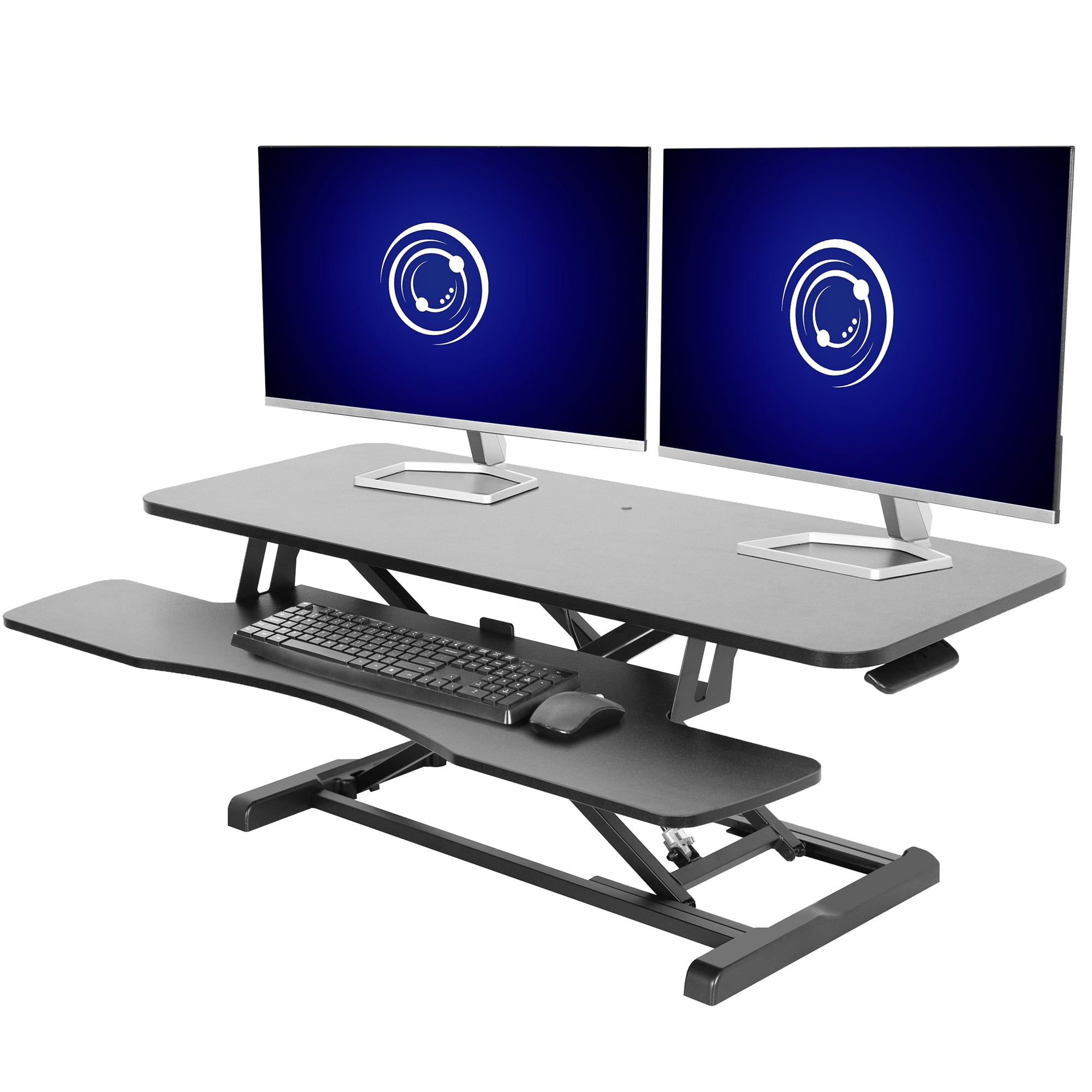 "VIVO Black Dual 42"" Adjustable Height Standing Desk, Monitor and ...