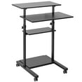 VIVO Black Mobile Height Adjustable Stand Up Desk Workstation ...