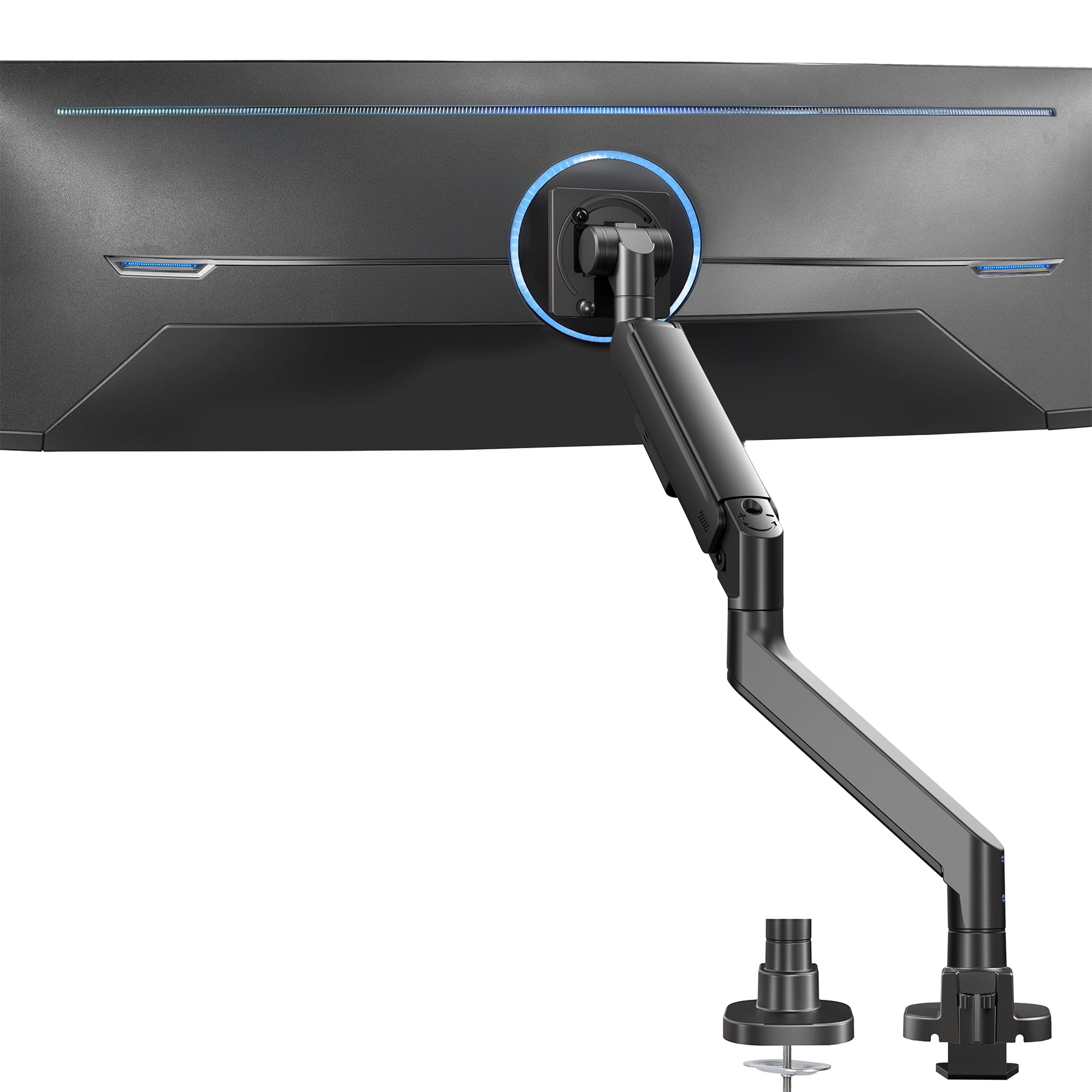 VIVO Black Pneumatic Arm Single Ultrawide Computer Monitor Desk Mount ...