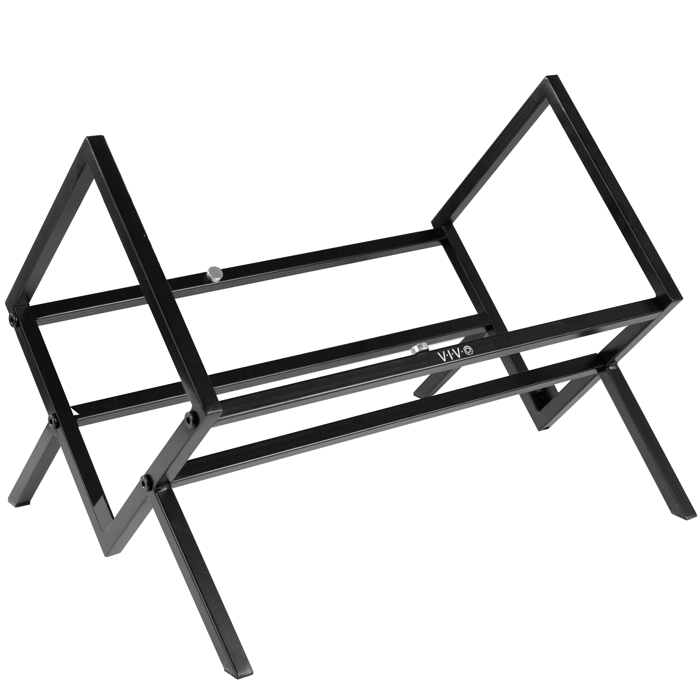 VIVO Black Steel Vinyl Record Holder, Album Organizer with 2 ...