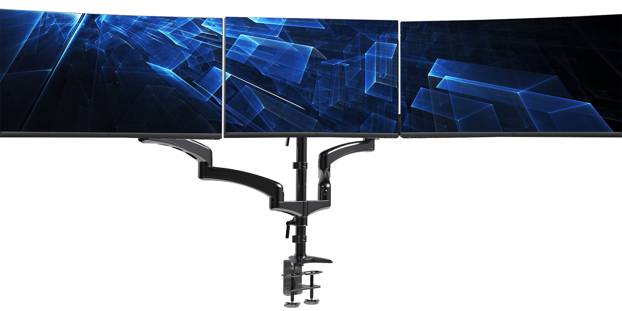 VIVO Adjustable Triple Monitor Mount, 2 Gas Arms + 1 Fixed, Supports 3 Screens up to 32 ...