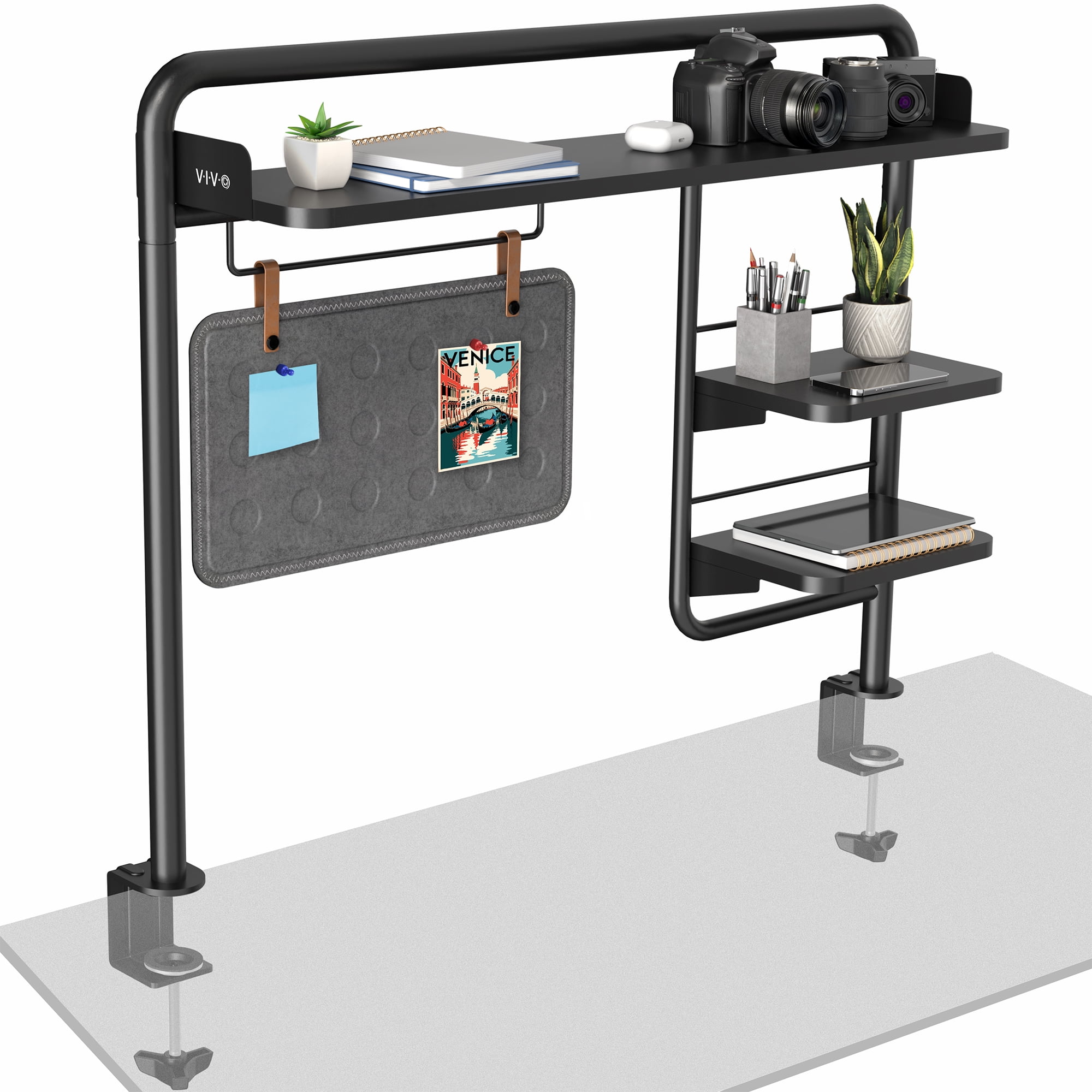 VIVO Clamp-on 38" Desktop Shelving System with Magnetic Memo Board ...