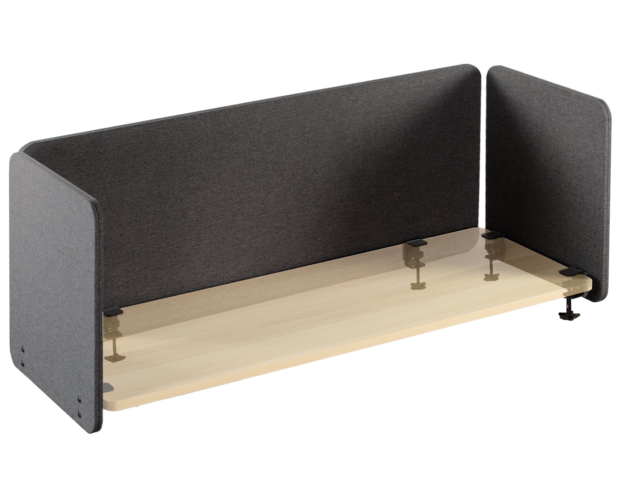 VIVO Dark Gray Clamp-on 60" and 24" Desktop Privacy Panels (3 Panels ...