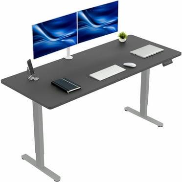 VIVO Electric 71” x 30” Stand Up Desk, Dark Gray Table Top, Black Frame ...