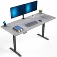 VIVO Dual Motor 71” x 30” Standing Desk, 1-Piece Dark Gray Top, Black ...