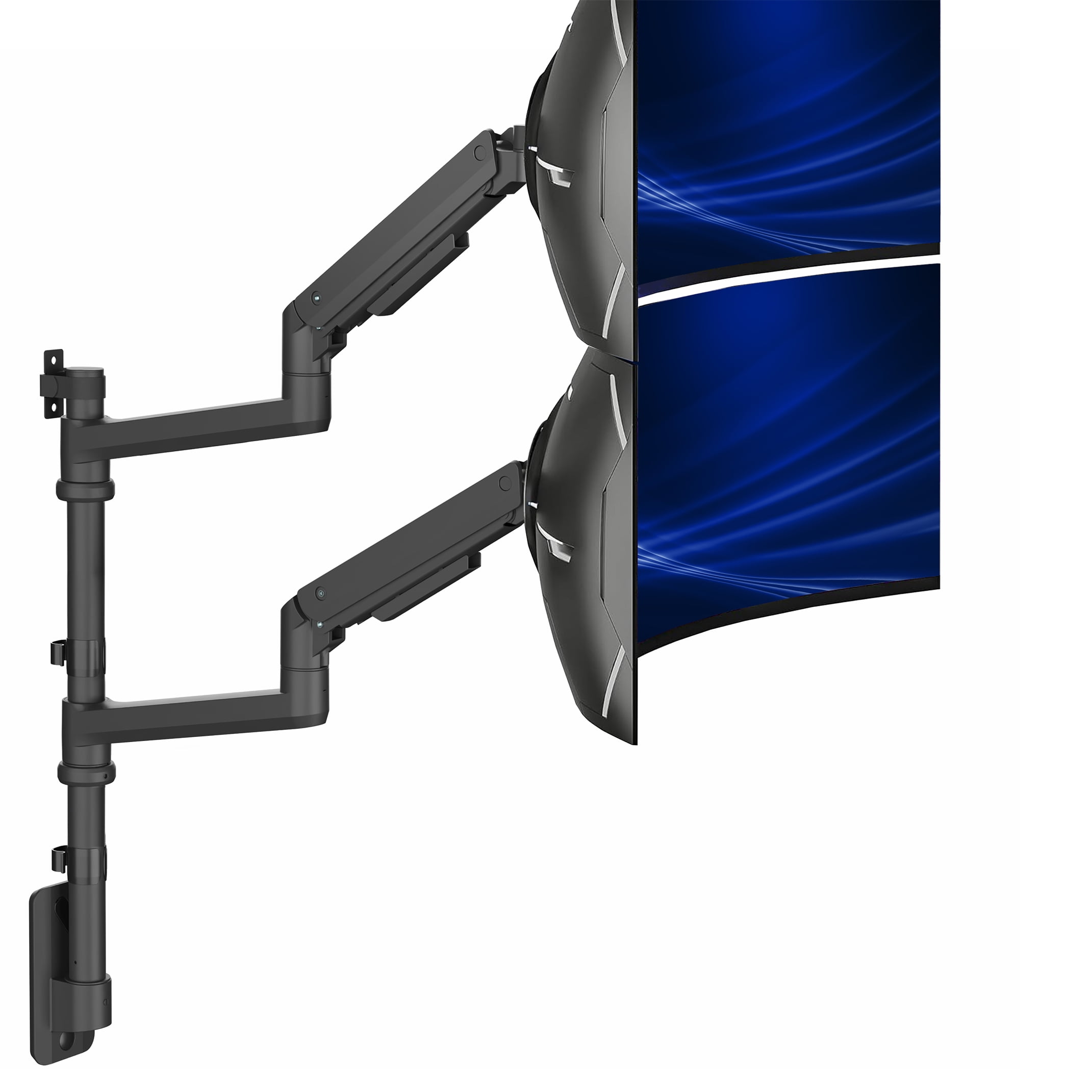 VIVO Dual Pneumatic Monitor Wall Mount, Fits Ultrawide Screens up to 49 ...