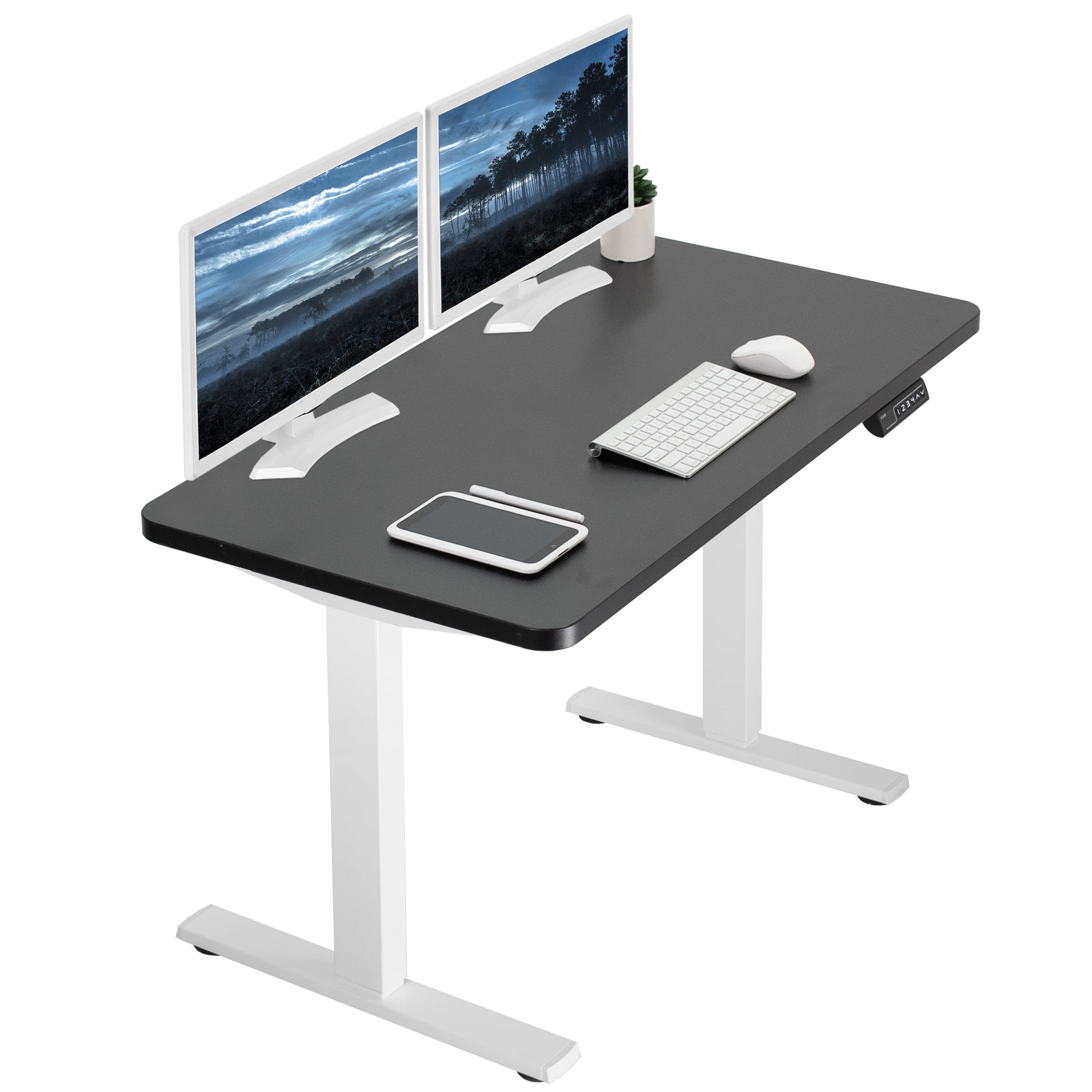 VIVO Electric 43” x 24” Stand Up Desk | Black Table Top, White Frame ...