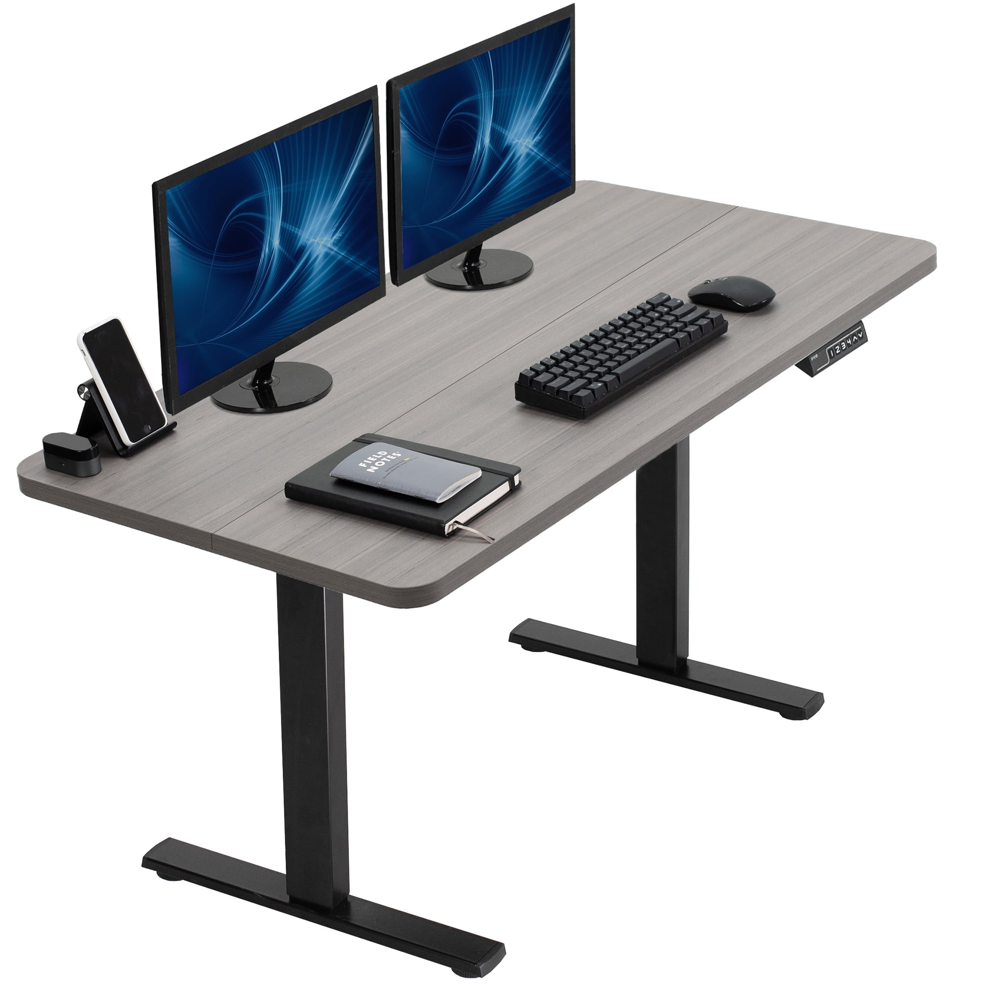 VIVO Electric 43” x 24” Stand Up Desk, Dark Gray Table Top, Black Frame ...