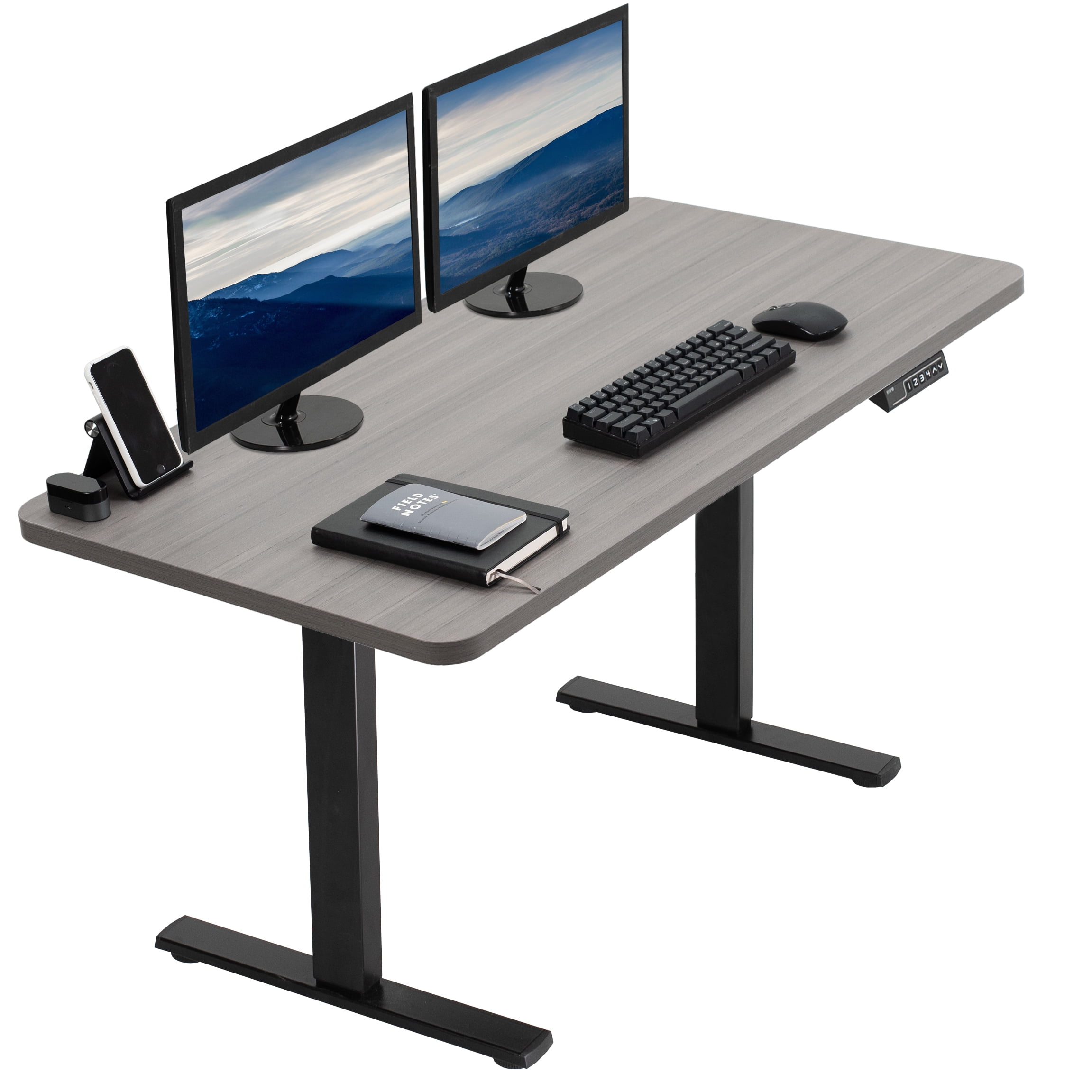 VIVO Electric 43” x 24” Stand Up Desk | Dark Gray Table Top, Black ...