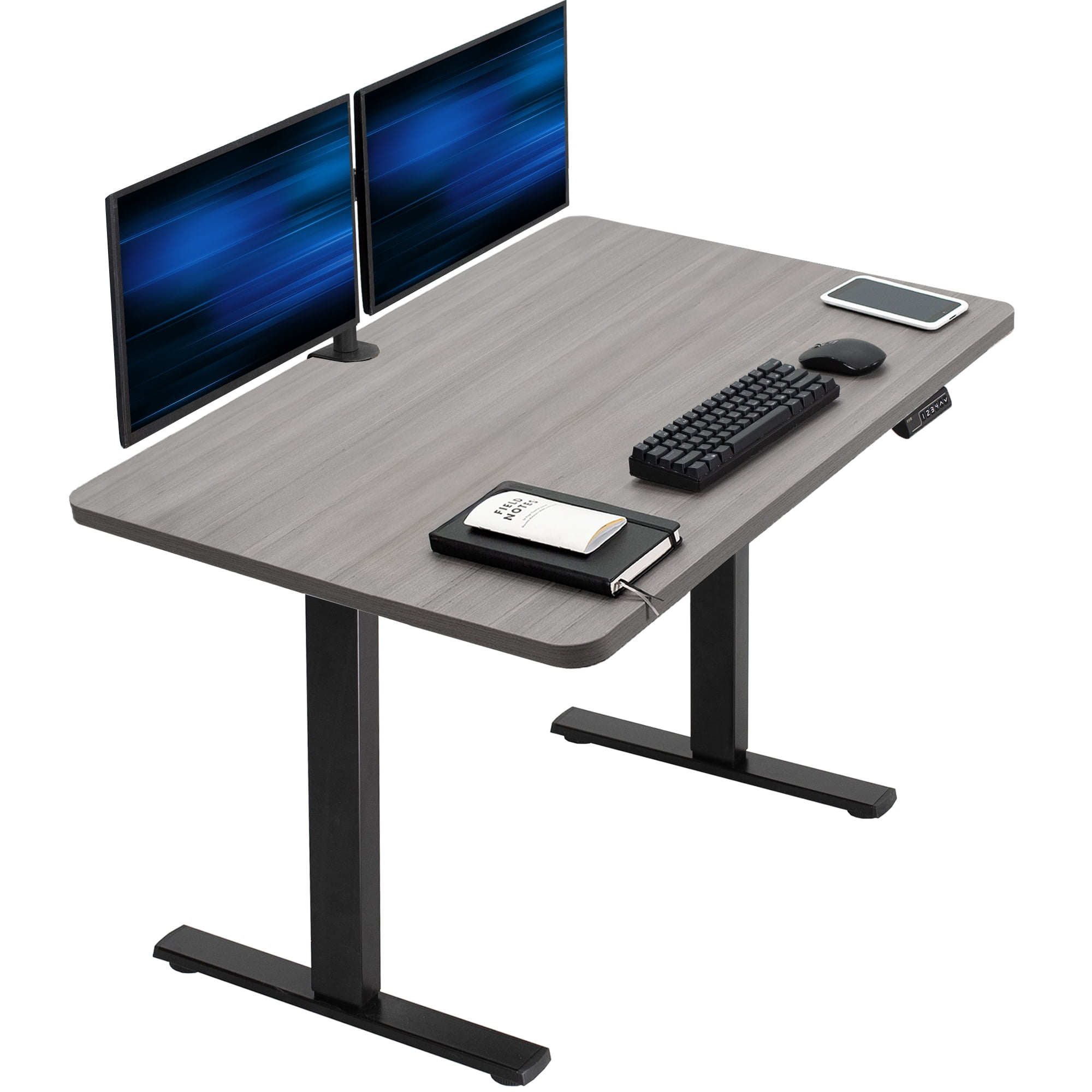 VIVO Electric 48" x 30" Stand Up Desk, Dark Gray Table Top, Black Frame ...