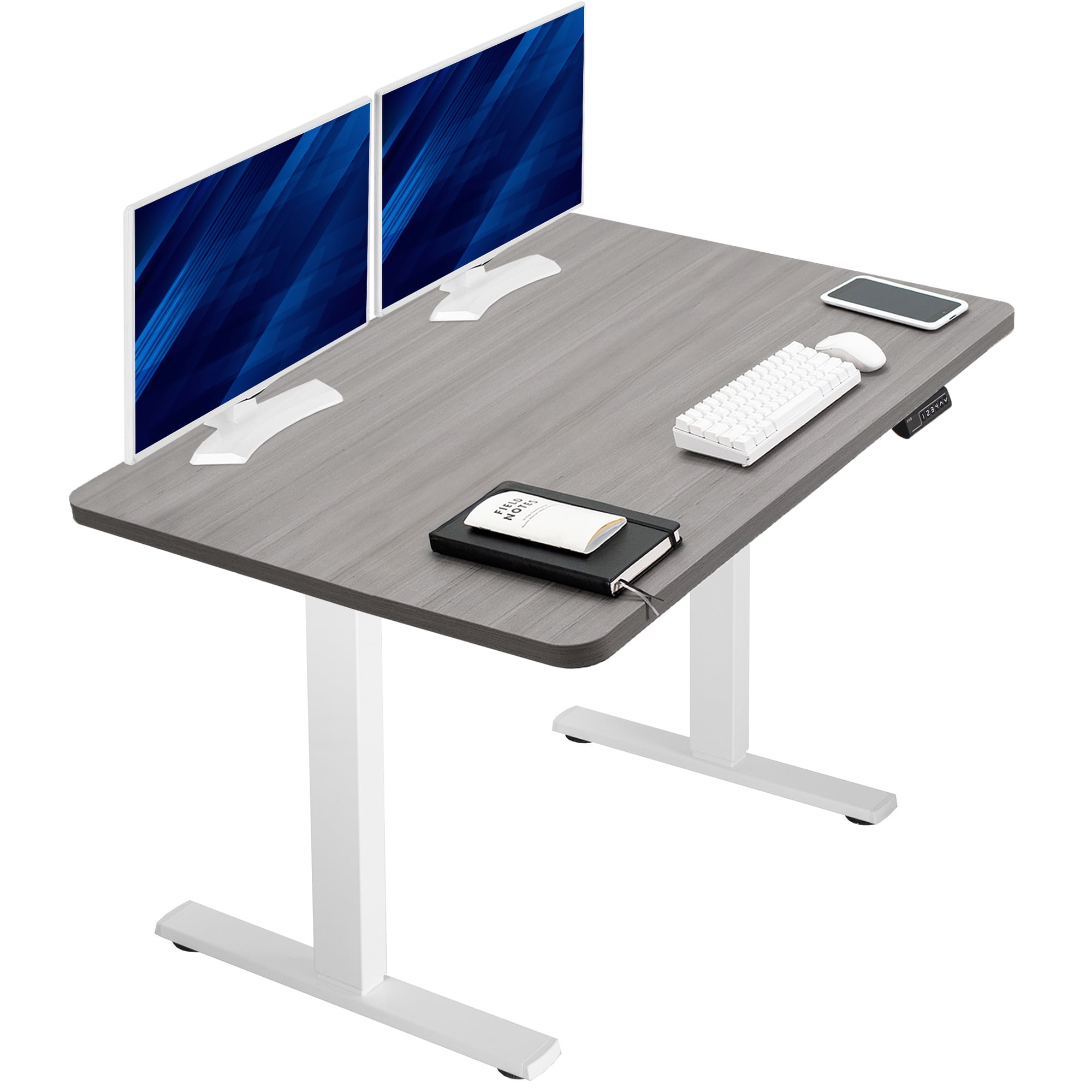 VIVO Electric 48" x 30" Stand Up Desk, Dark Gray Table Top, White Frame ...