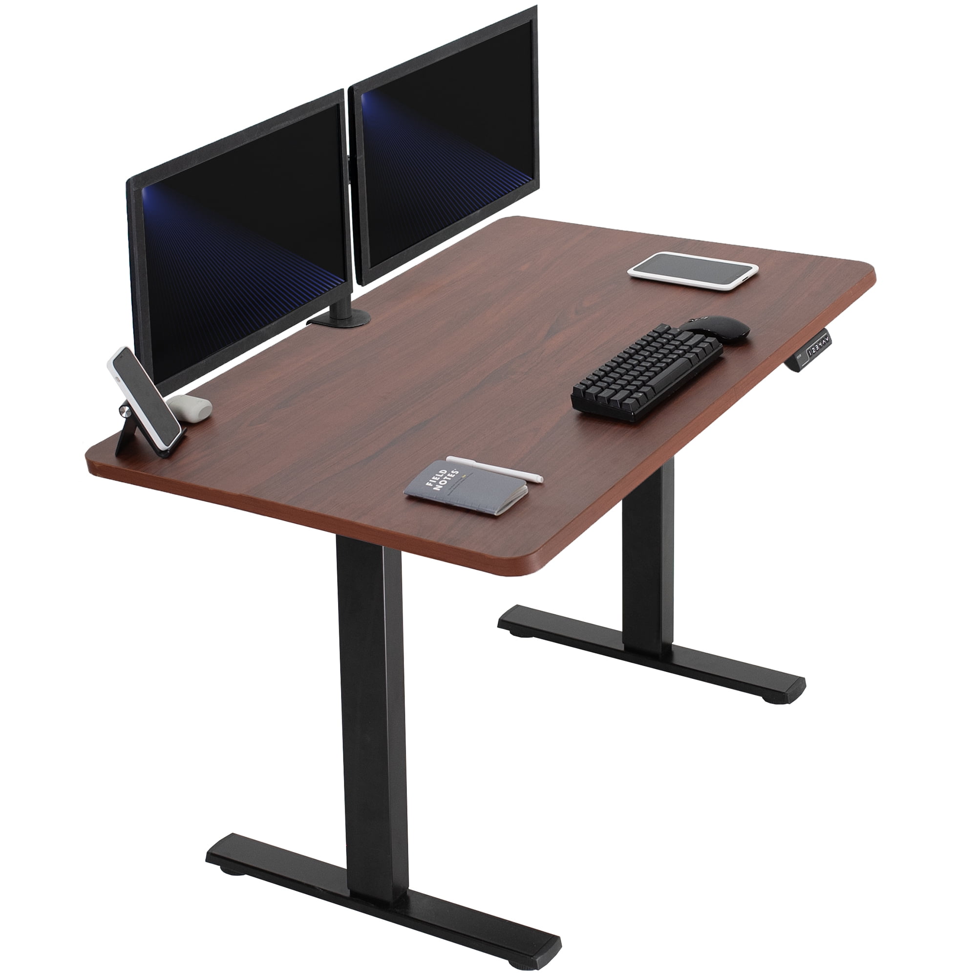 VIVO Electric 48" x 30" Stand Up Desk, Dark Walnut Table Top, Black ...