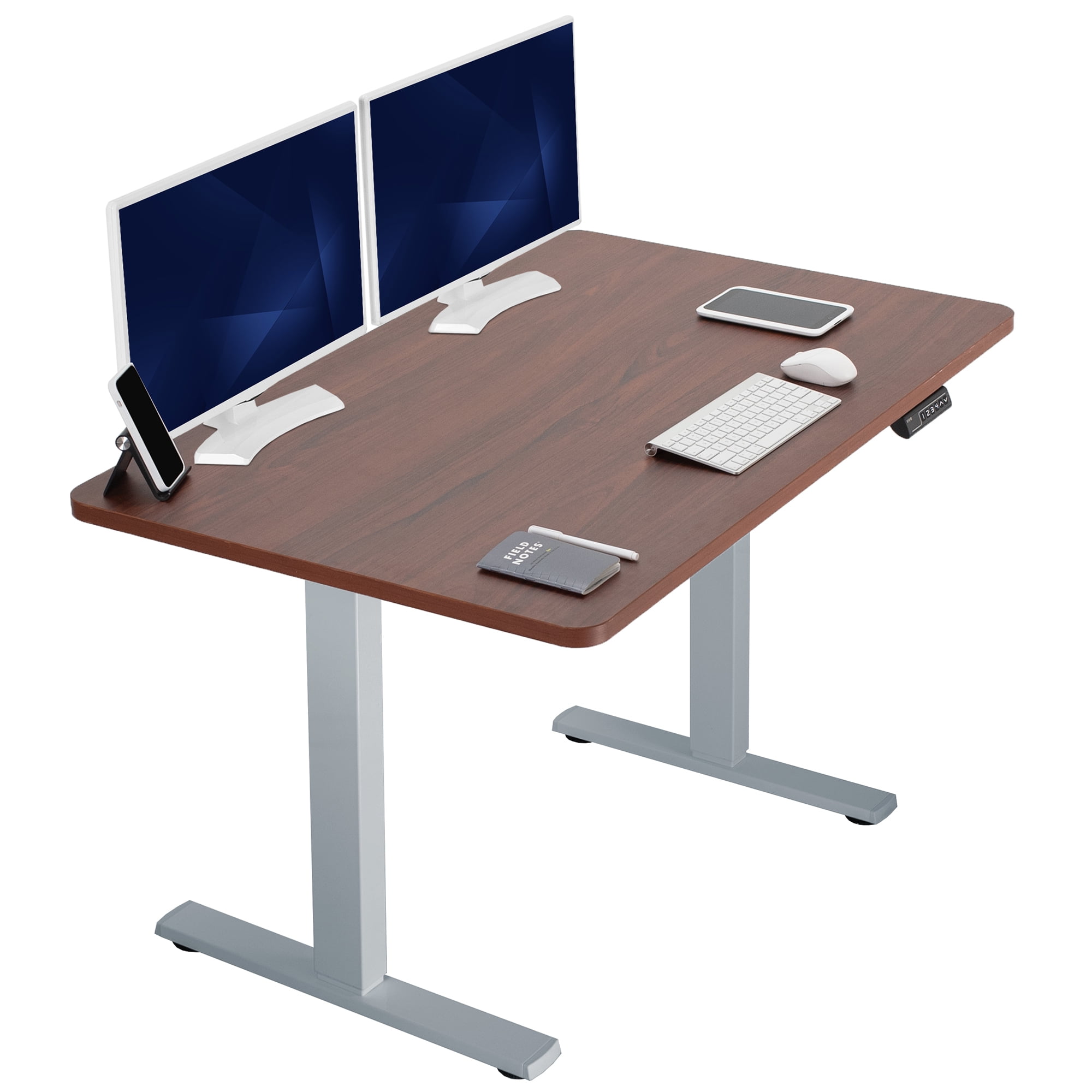 VIVO Electric 48" x 30" Stand Up Desk, Dark Walnut Table Top, Gray ...