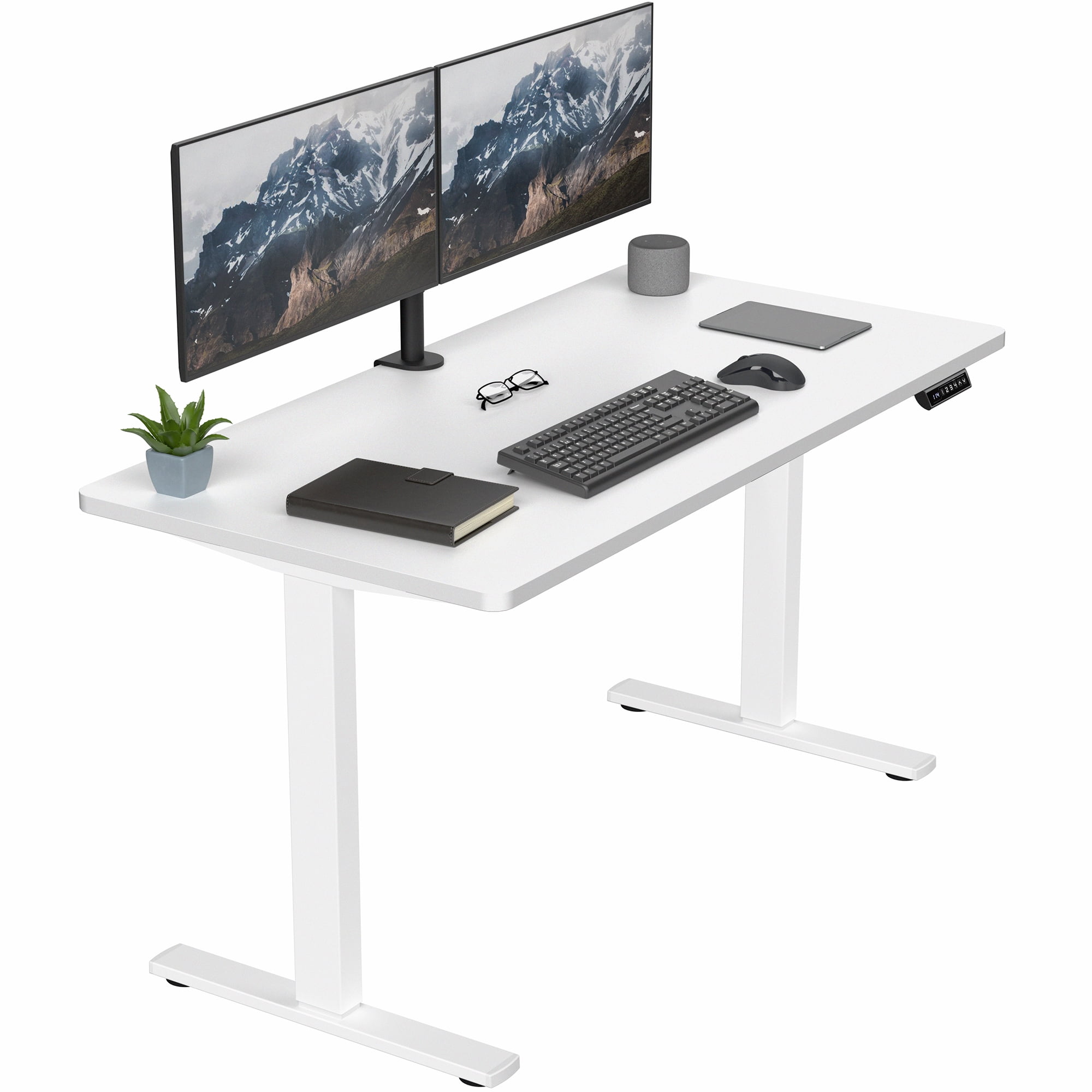 VIVO Electric 55” x 28” Stand Up Desk, White Table Top, White Frame ...