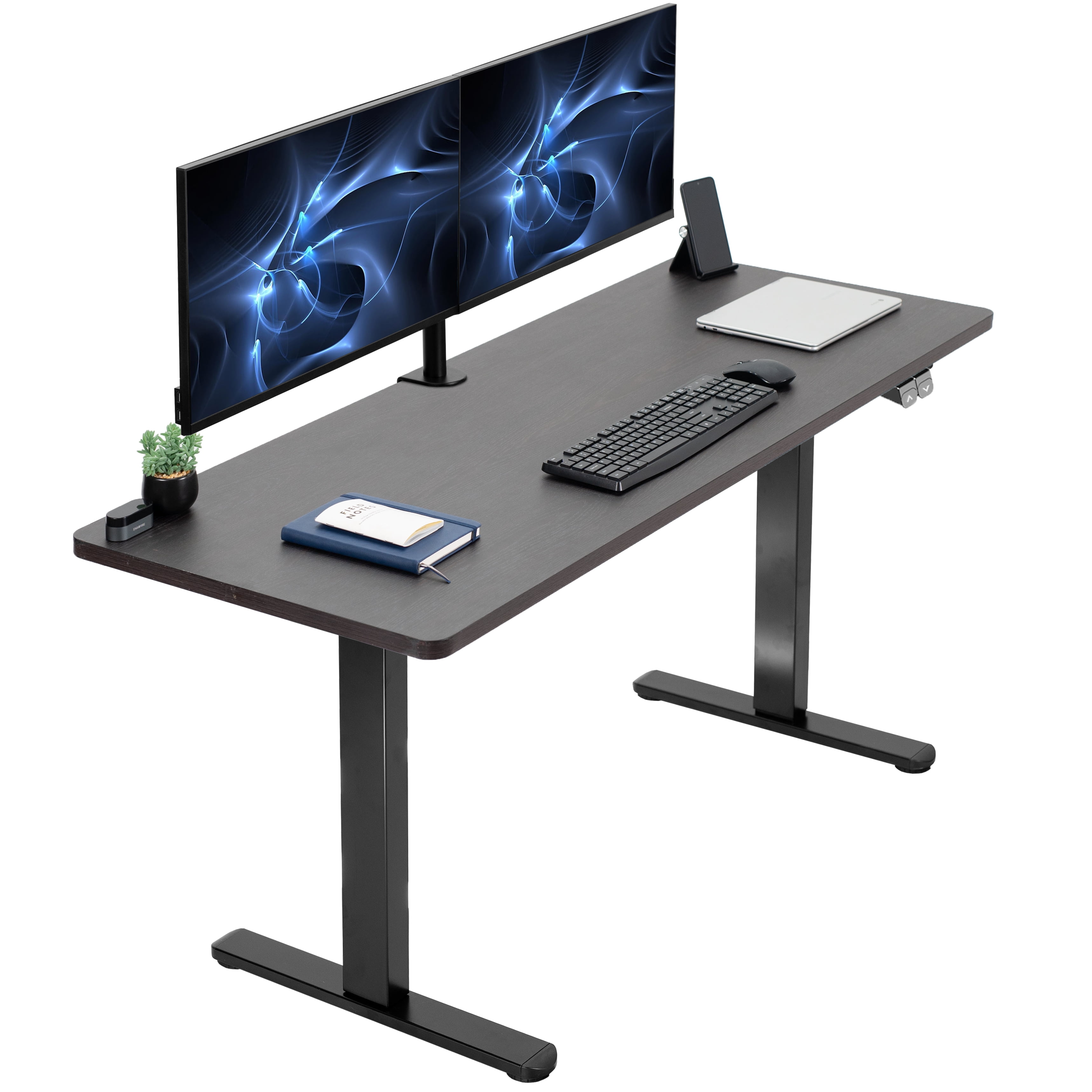 VIVO Electric 60” x 24” Stand Up Desk | Espresso Table Top, Black Frame ...