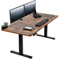 VIVO Electric 60” x 30” Stand Up Desk, Rustic Vintage Brown Top, Black ...