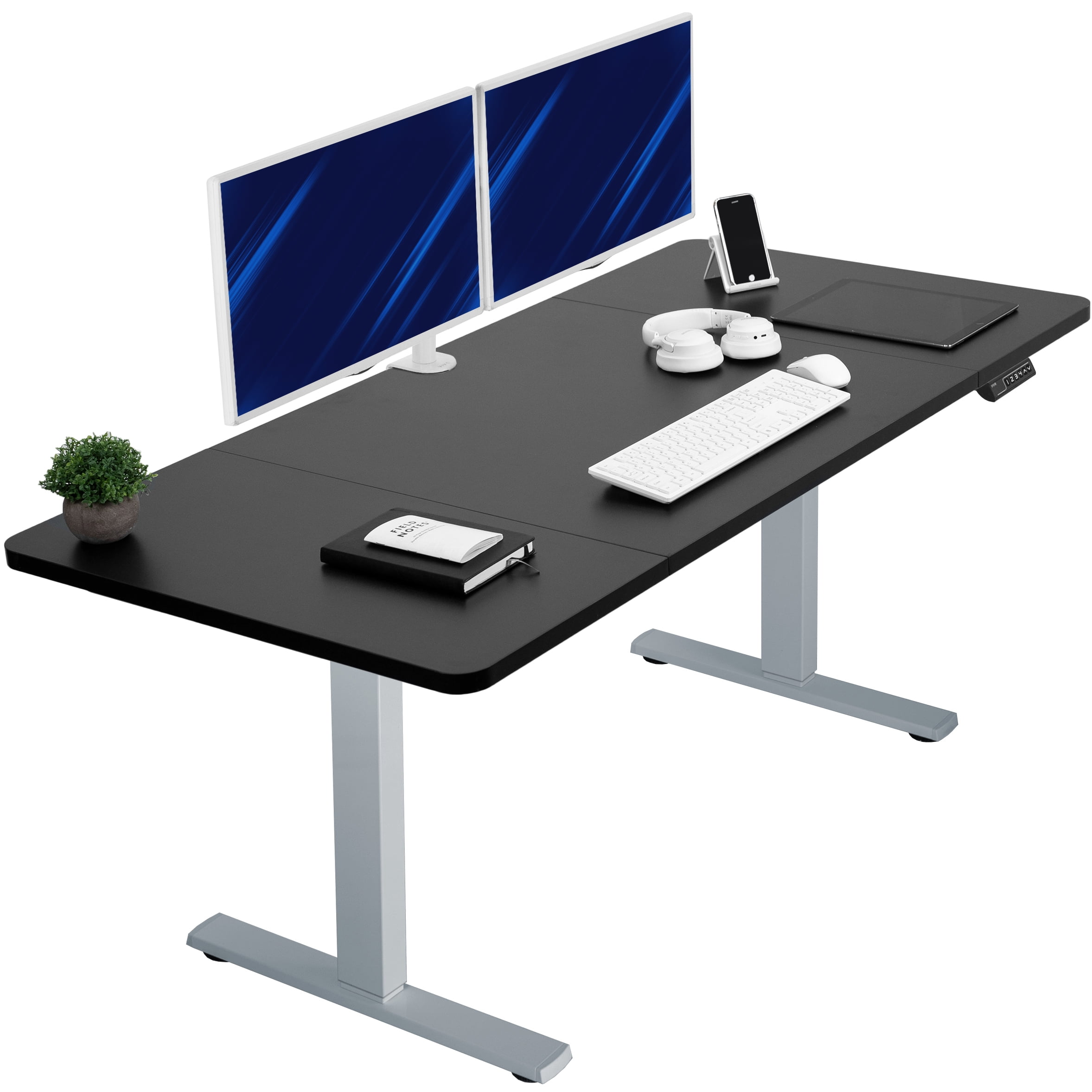 VIVO Electric 60”x30” Stand Up Desk, Height Adjustable, Office Storage ...