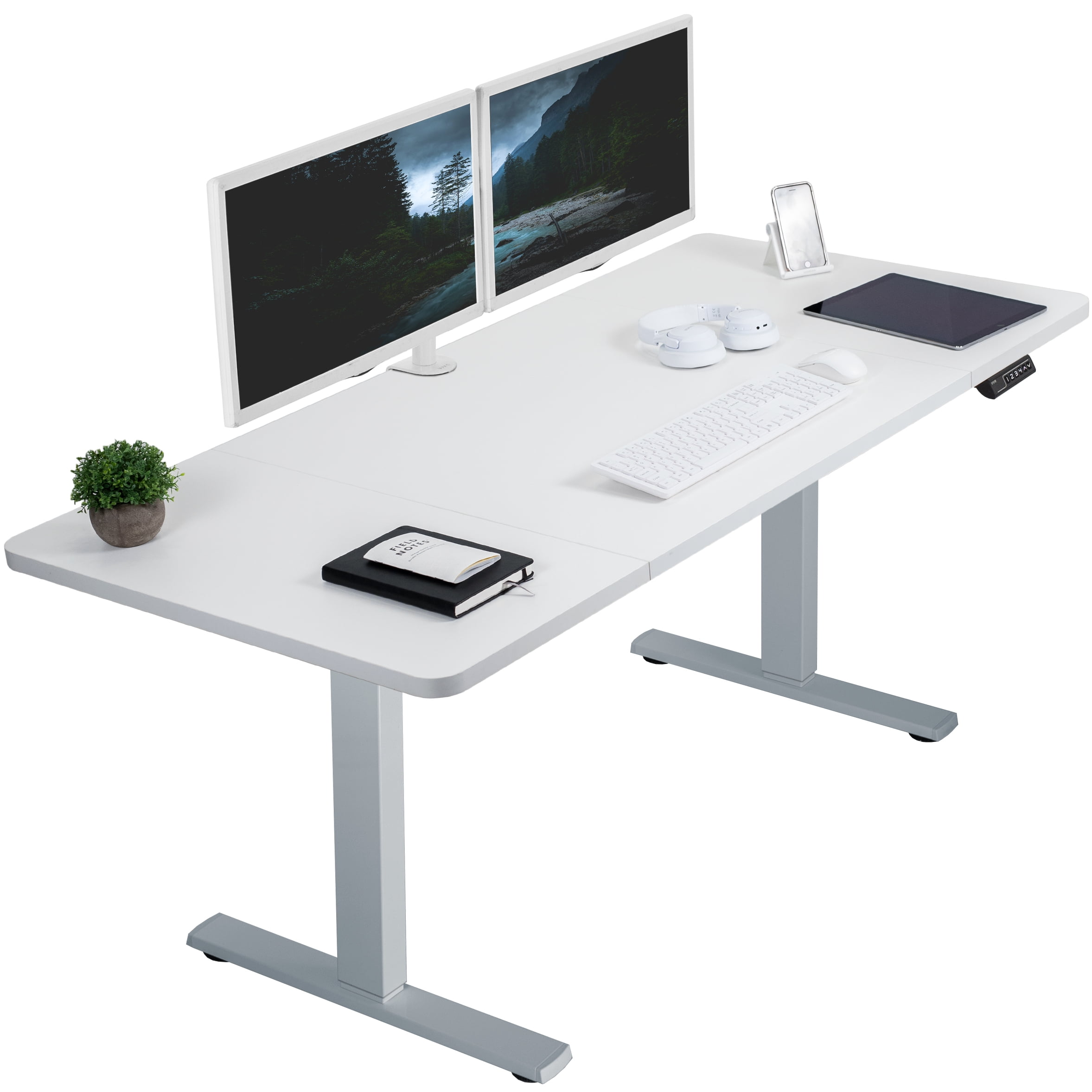 VIVO Height Adjustable Electric 60x30 Stand Up Desk Workstation, White ...