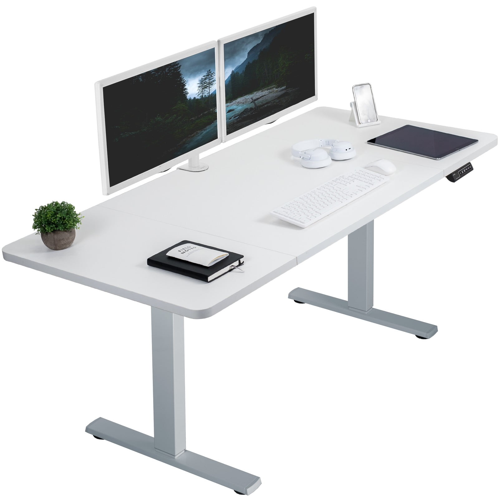 VIVO Electric 60” x 30” Stand Up Desk Workstation, White Table Top ...