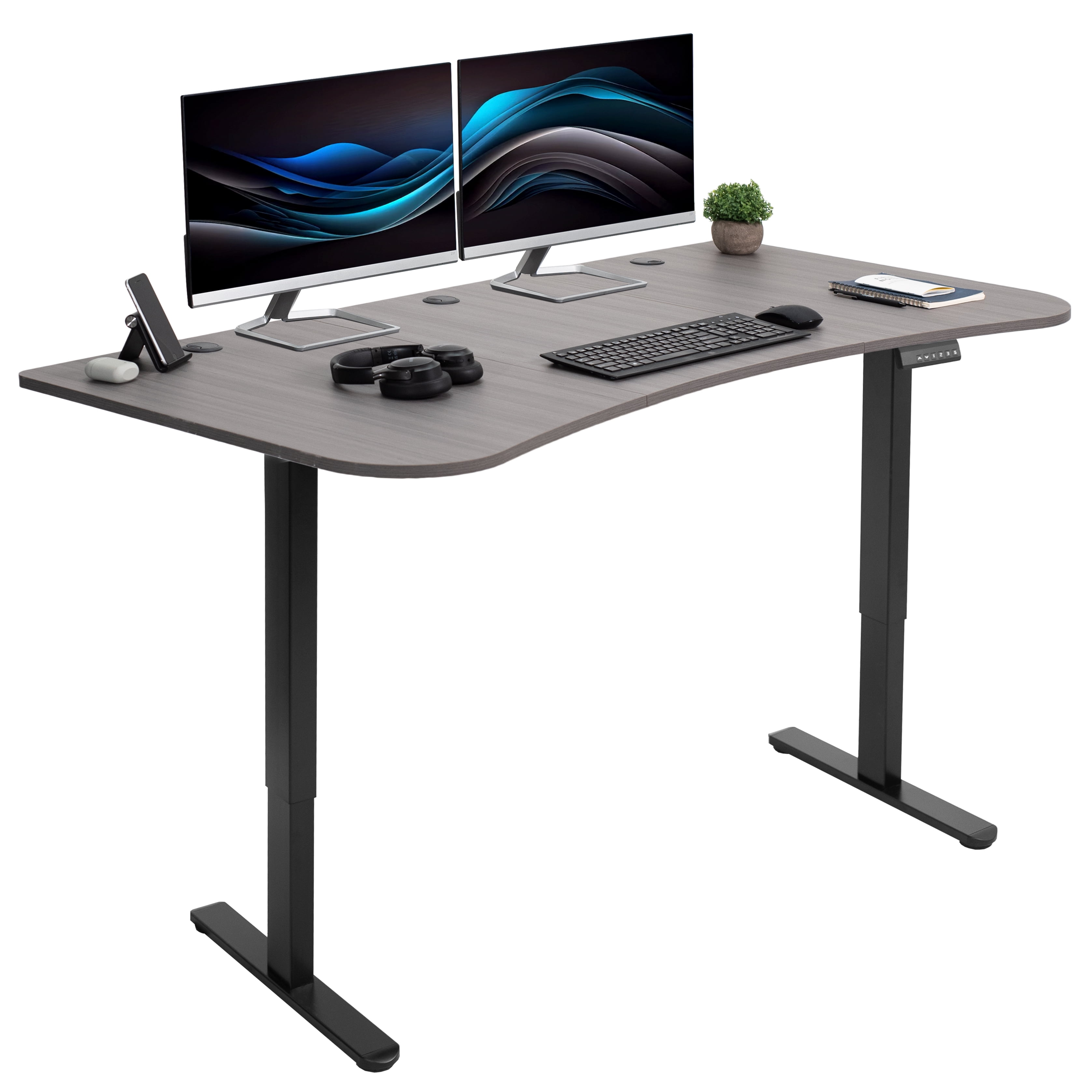 VIVO Electric 63” x 32” Height Adjustable Office Stand Up Desk, Dark ...