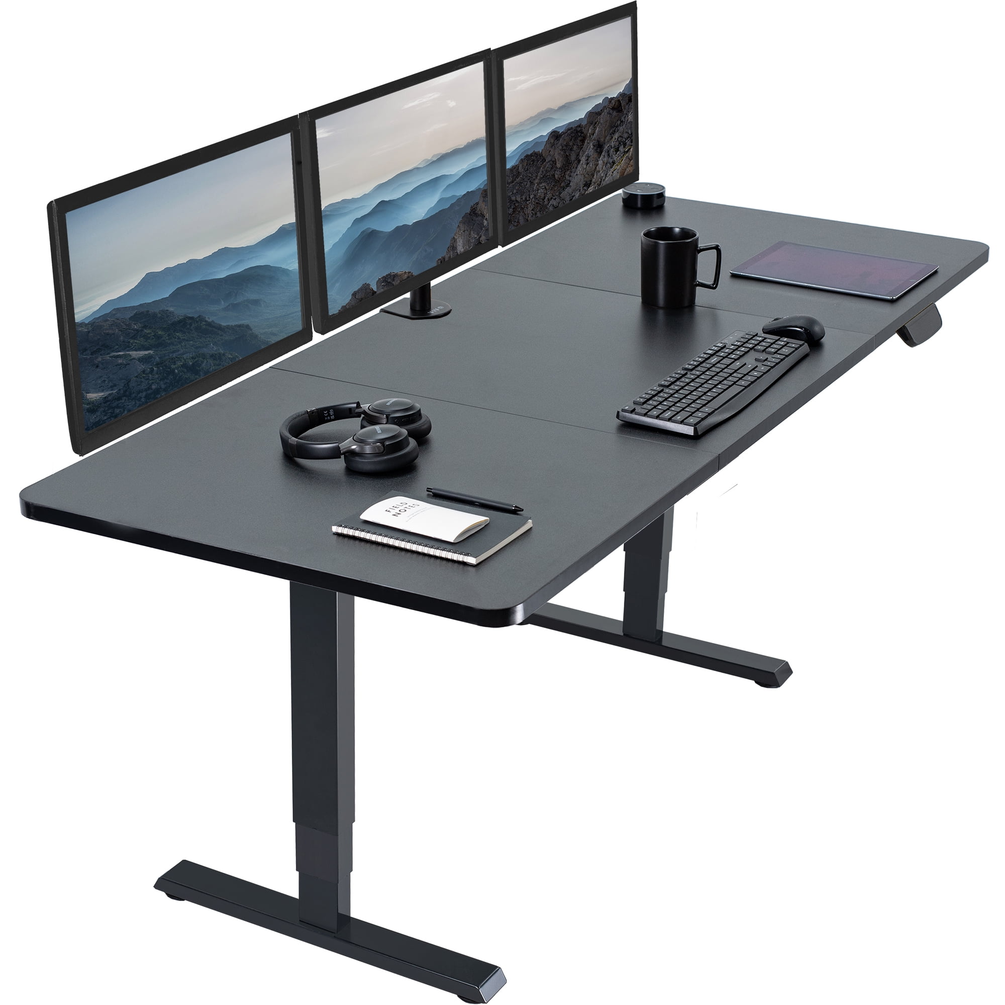 VIVO Electric 71” x 30” Stand Up Desk Workstation, Black Table Top ...