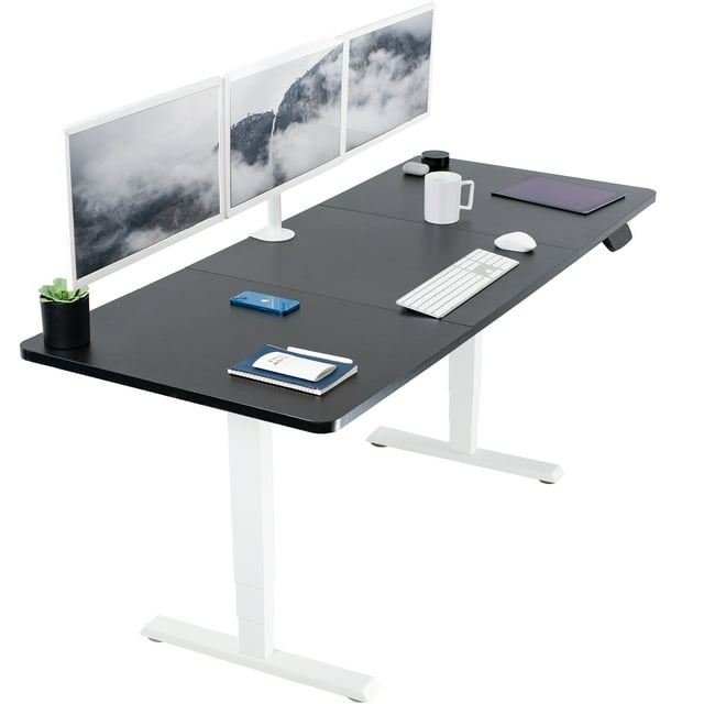 VIVO Electric 71” x 30” Stand Up Desk Workstation, Black Table Top ...