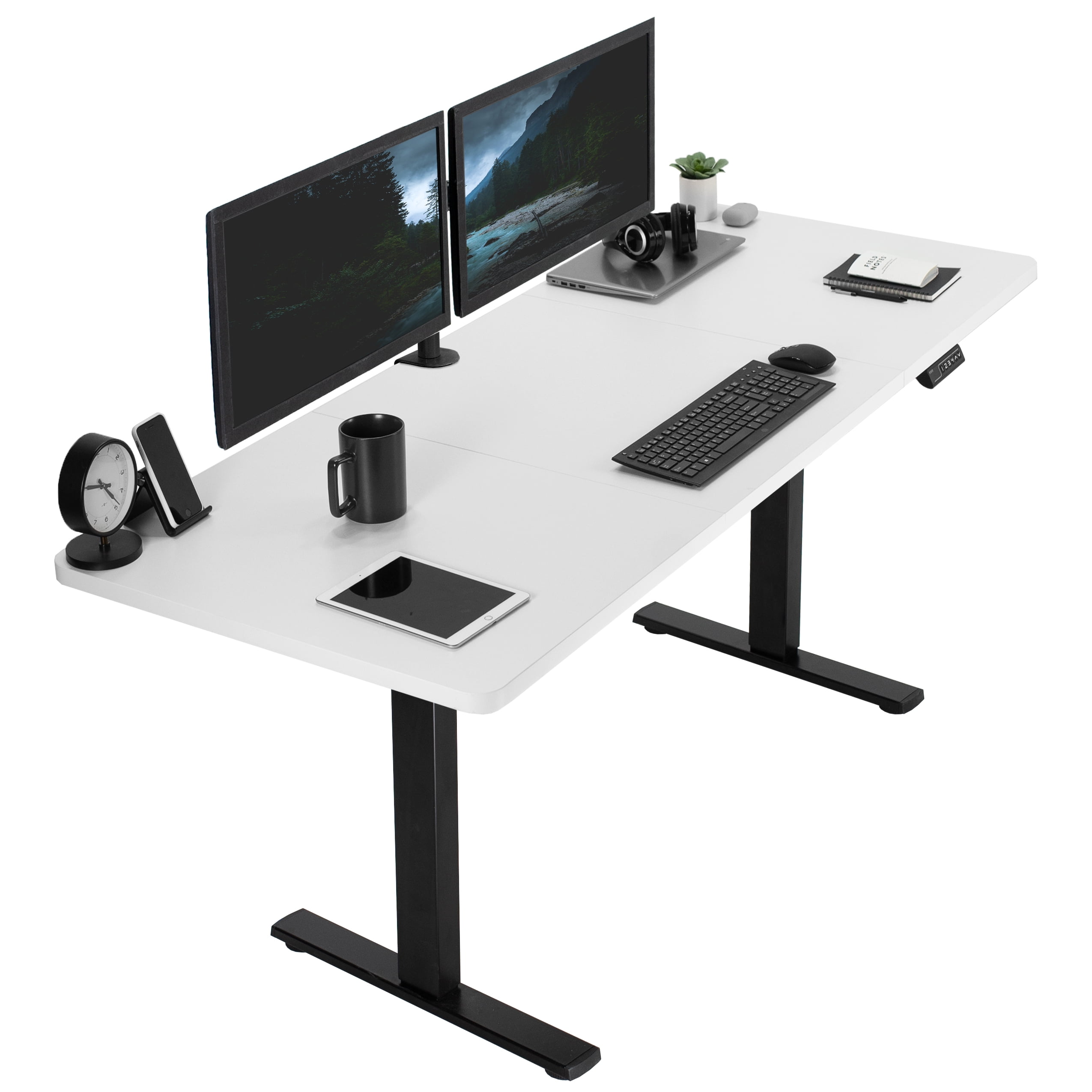 VIVO Electric 71” x 30” Stand Up Desk Workstation, White Table Top ...
