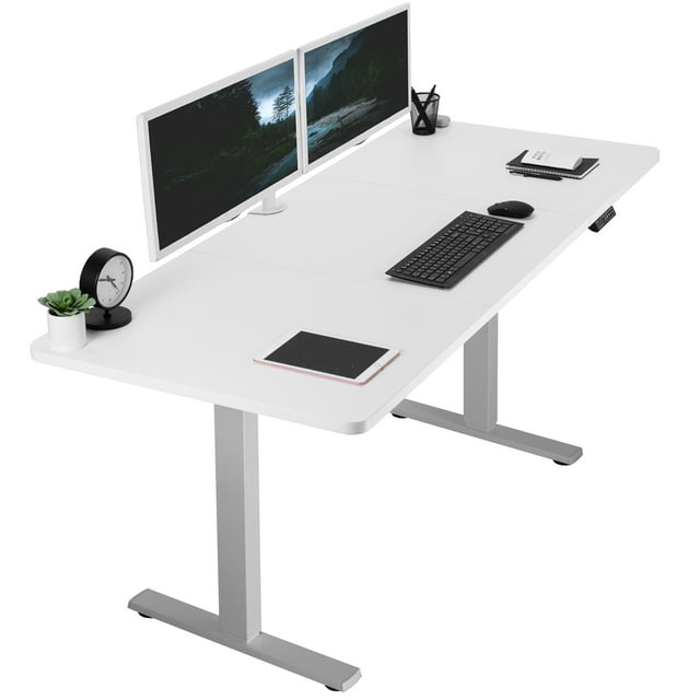 VIVO Electric 71” x 30” Stand Up Desk Workstation, White Table Top ...