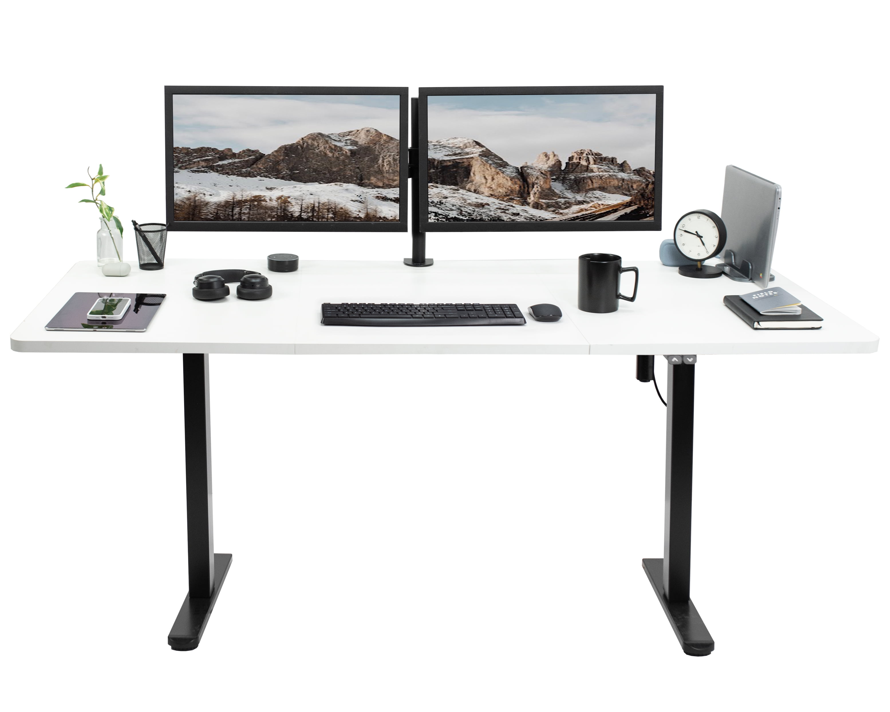 VIVO Electric Adjustable Height Office Desk, 71” x 30” Monitor Table ...