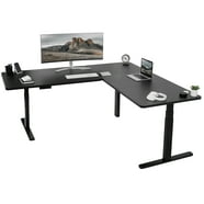 VIVO Black Electric Height Adjustable Corner Desk Riser with Dual ...
