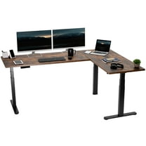 VIVO Electric 83" x 60" Stand Up Corner Desk, White Table Tops, Black ...