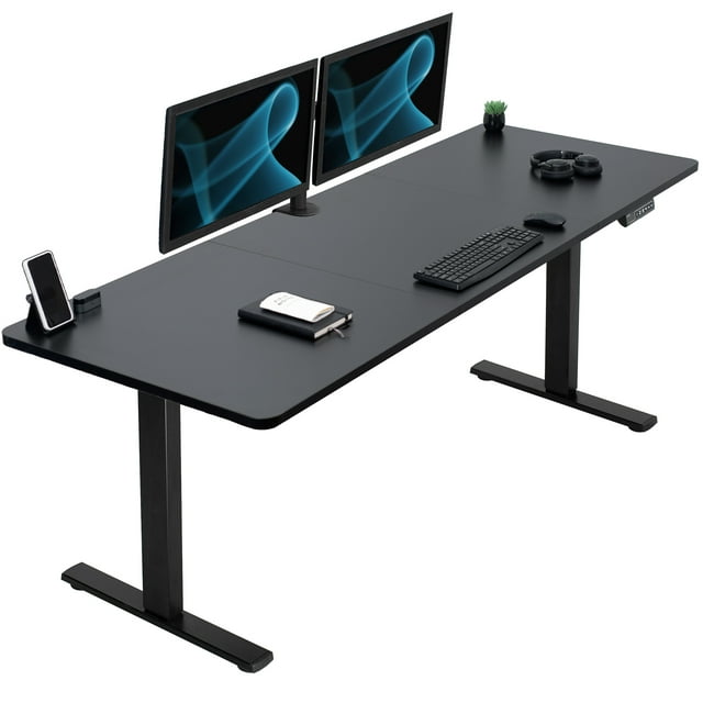 VIVO Electric 83” x 30” Stand Up Desk Workstation, Black Table Top ...