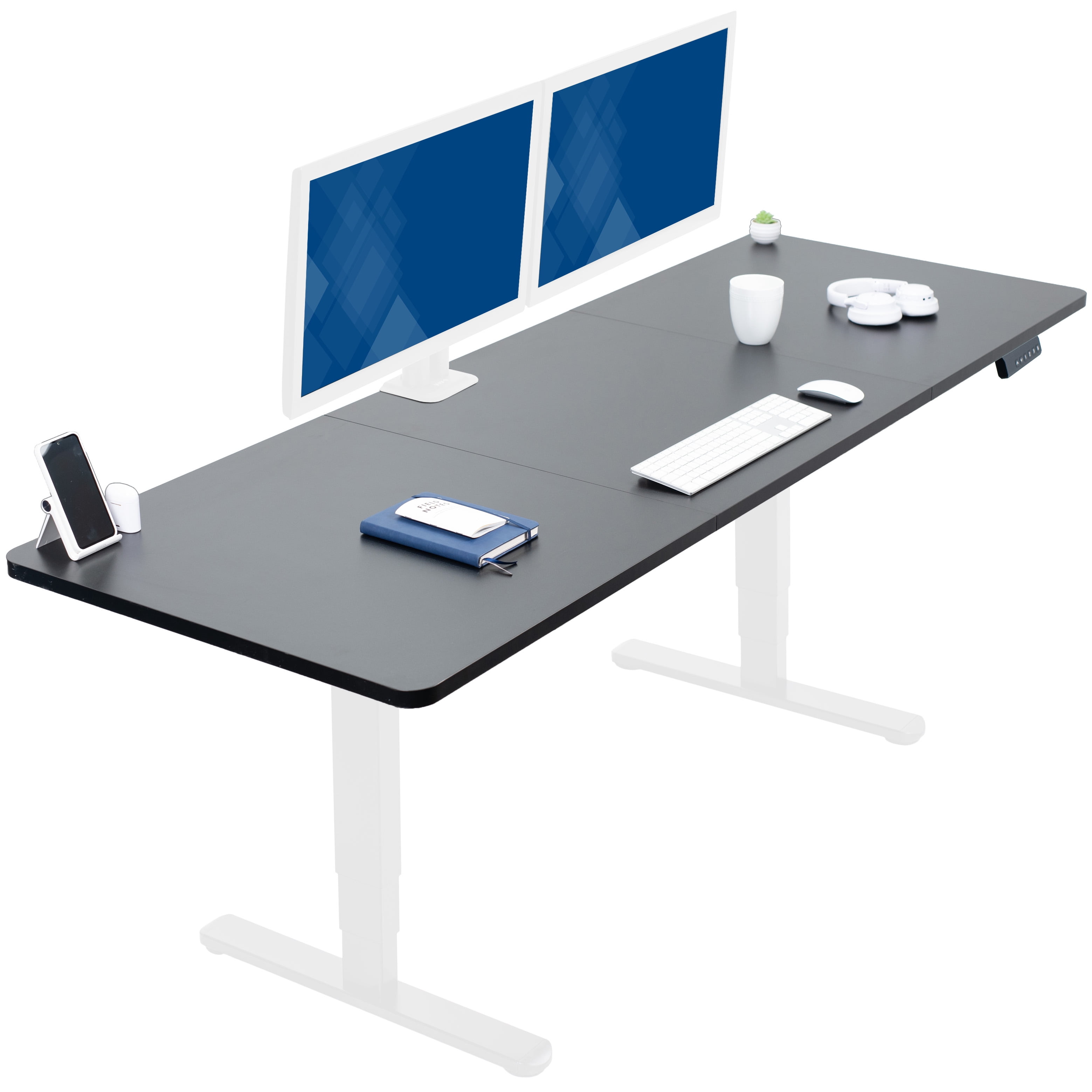 VIVO Electric 83” x 30” Stand Up Desk Workstation, Black Table Top ...