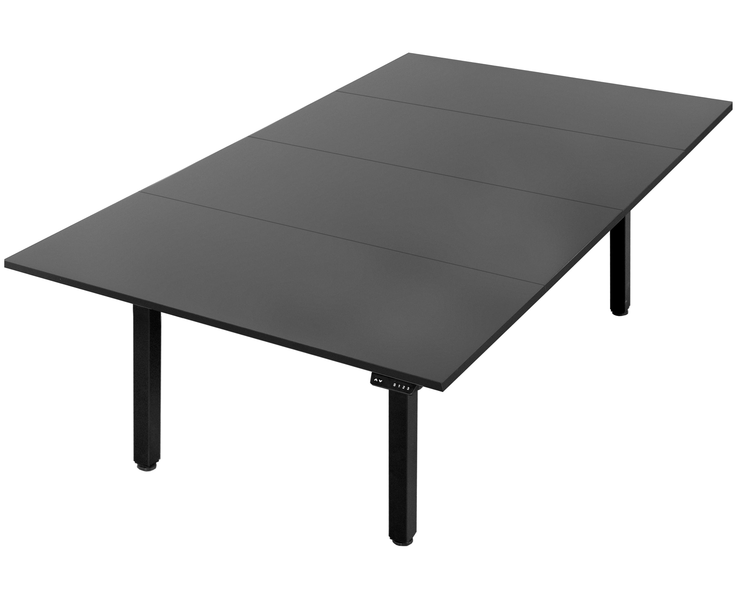 VIVO Electric 95” x 55” Square Corner Desk, Black Table Tops, Black ...